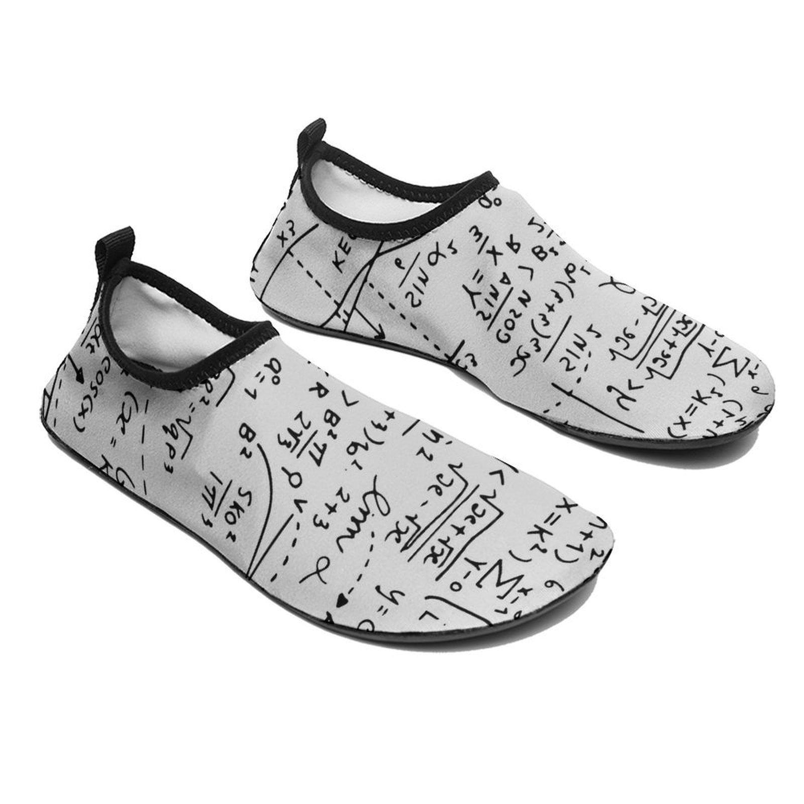 Math Education Pattern with Handwritten Water Shoes Beach Slip-on Shoes ...