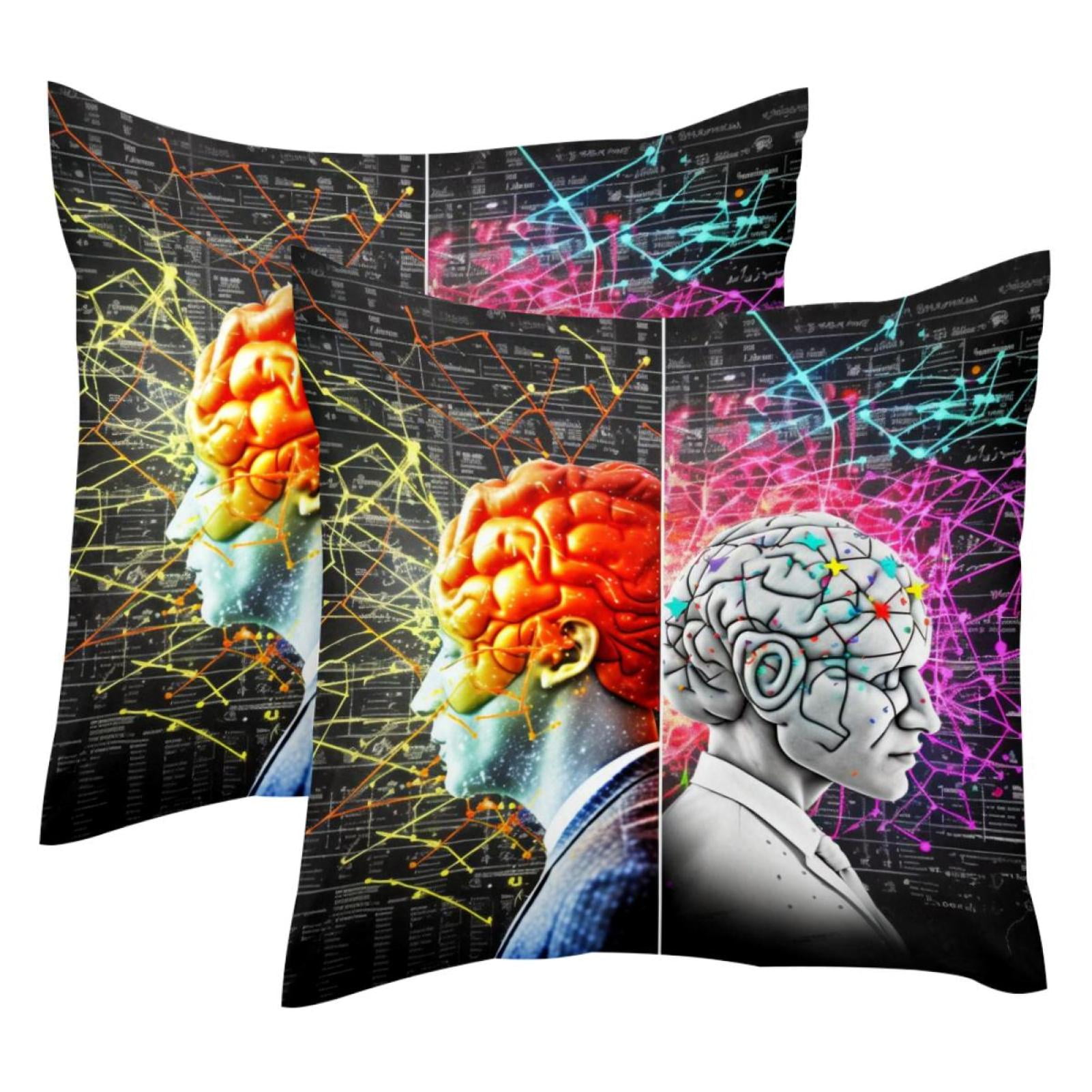 Math Engineering Brain Luxurious Velvet Throw Pillow Inserts 2PCS Chair ...