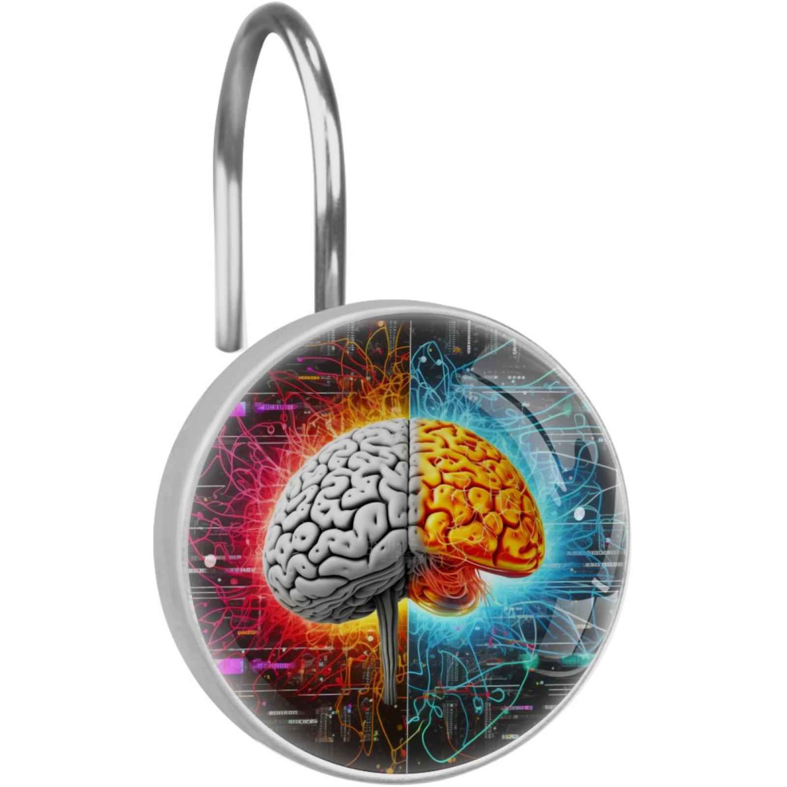 Math Engineering Brain Pattern 2PCS Unique Hooks Resin Glass Stainless ...