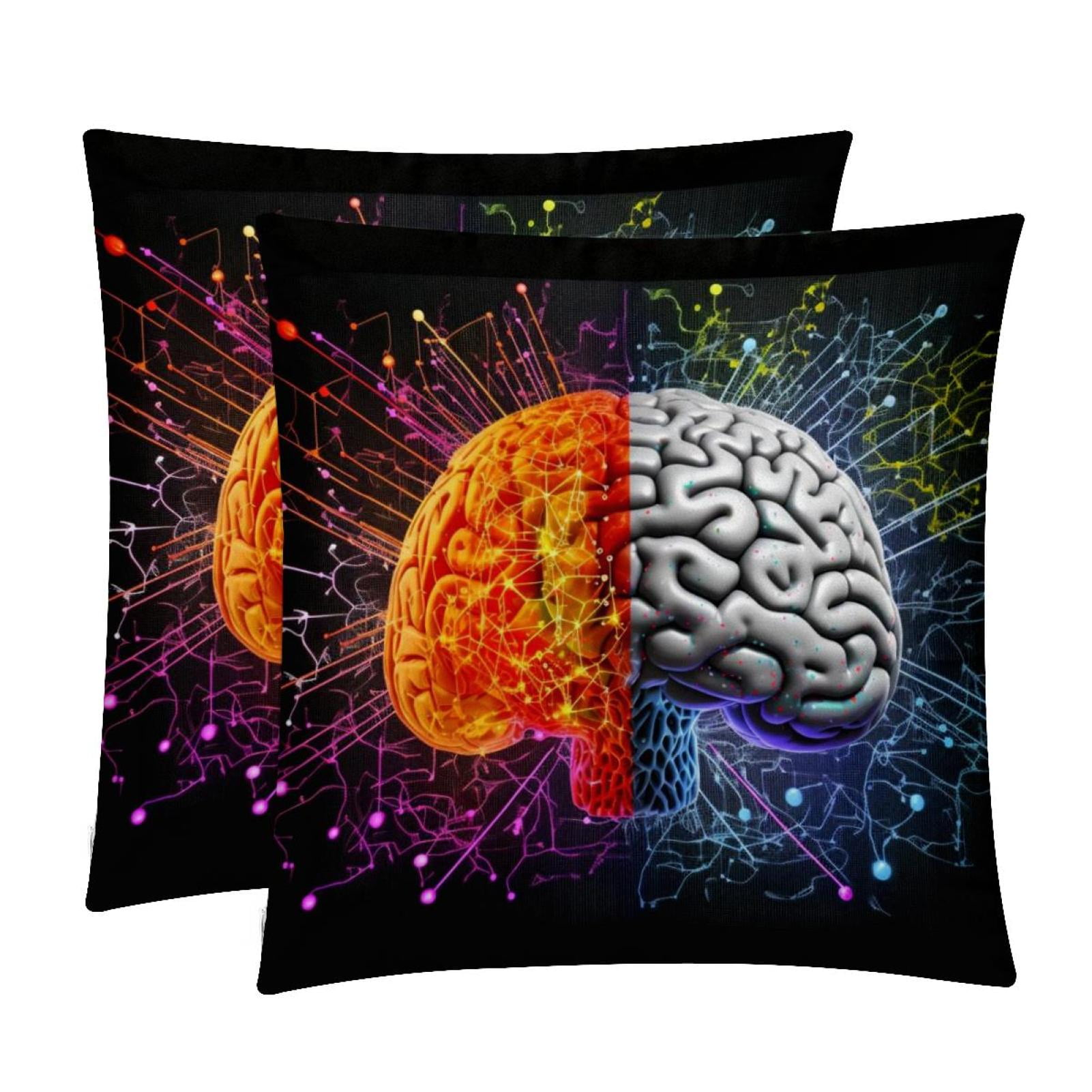 Math Engineering Brain Pattern 2pc Luxurious Velvet Throw Pillow Covers ...