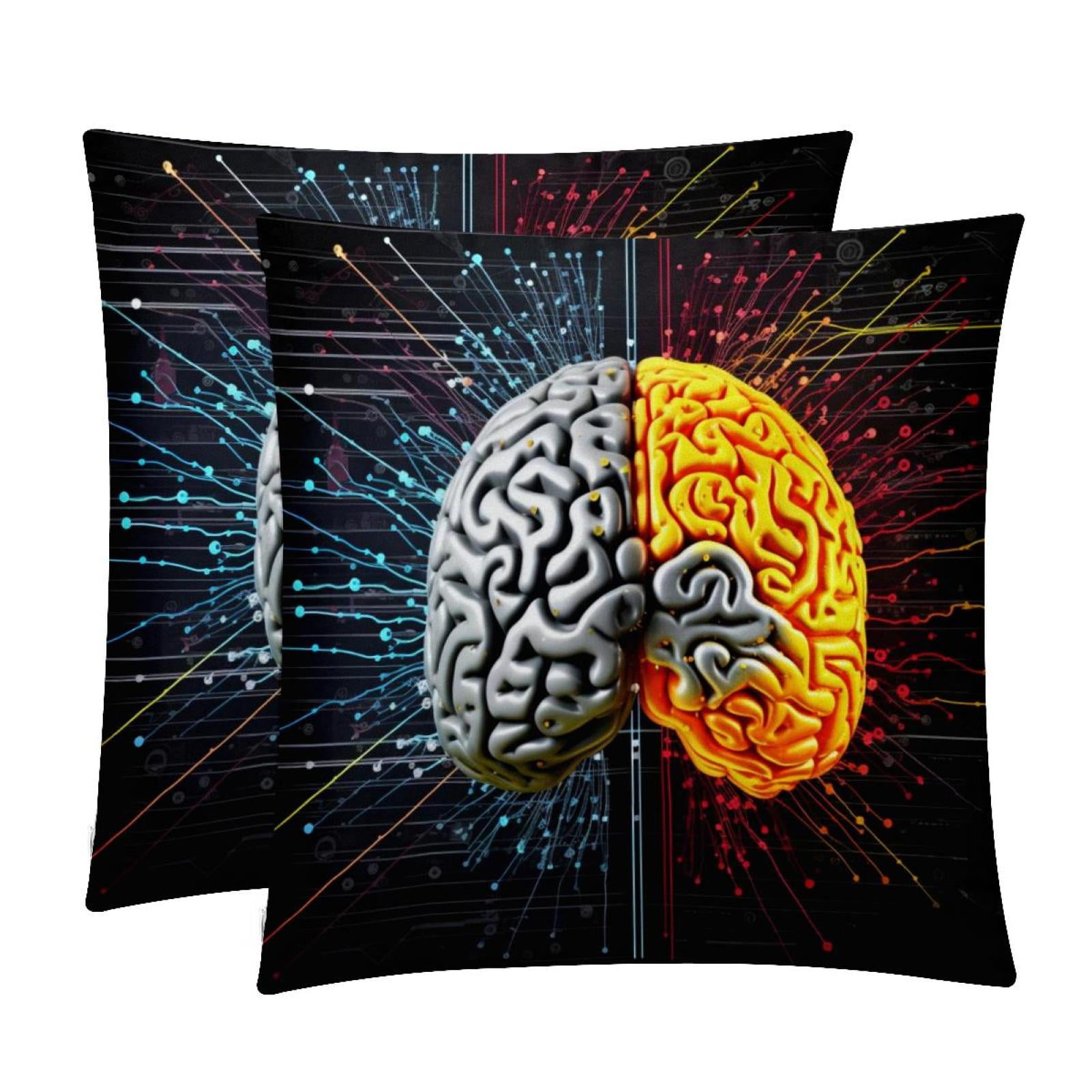 Math Engineering Brain Pattern 2pc Luxurious Velvet Throw Pillow Covers ...