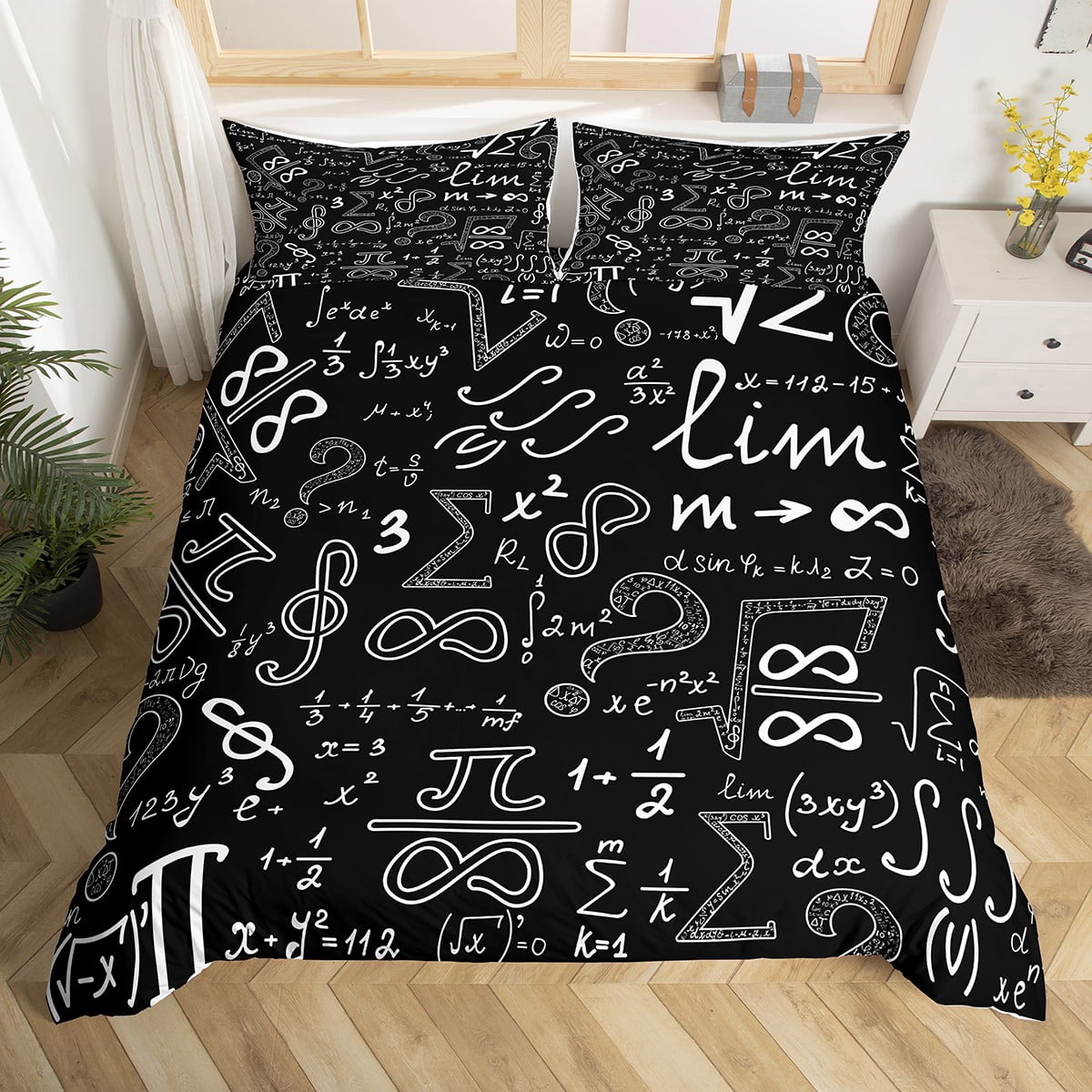 Math Equation Bedding Set Math Theme Duvet Cover Twin Size Mathematics ...