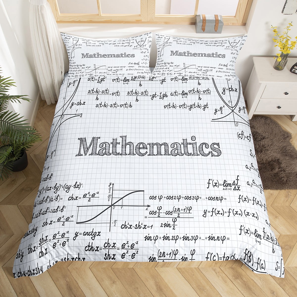 Math Equation Bedding Set Full for Boys Girls Math Theme Duvet Cover ...
