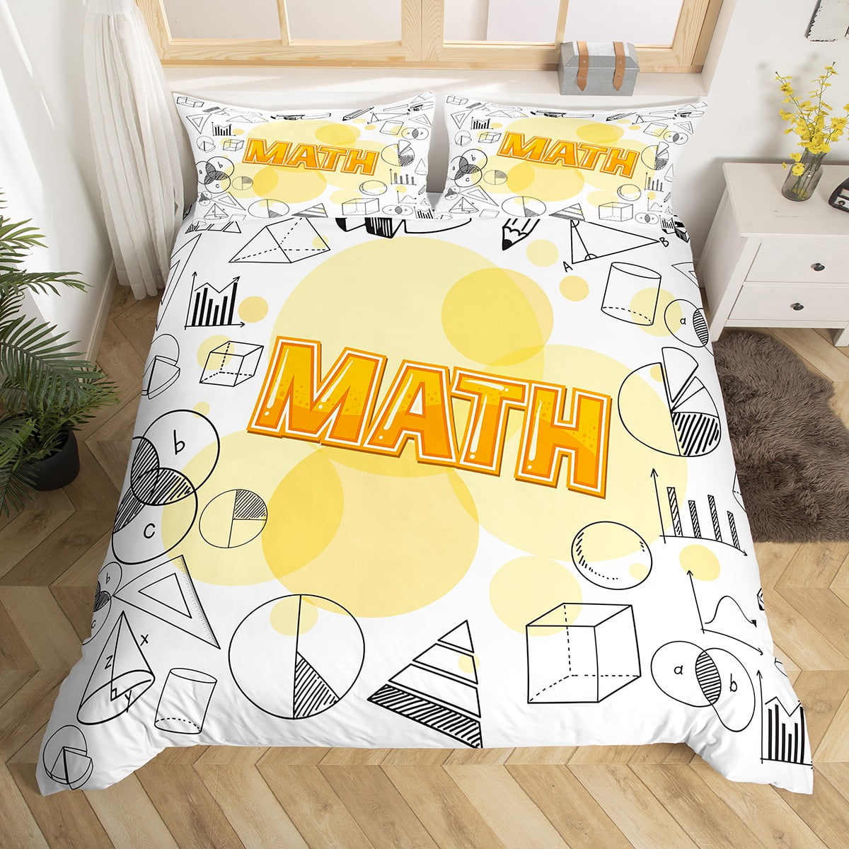 Math Equation Bedding Set King Size Math Theme Duvet Cover Mathematics ...