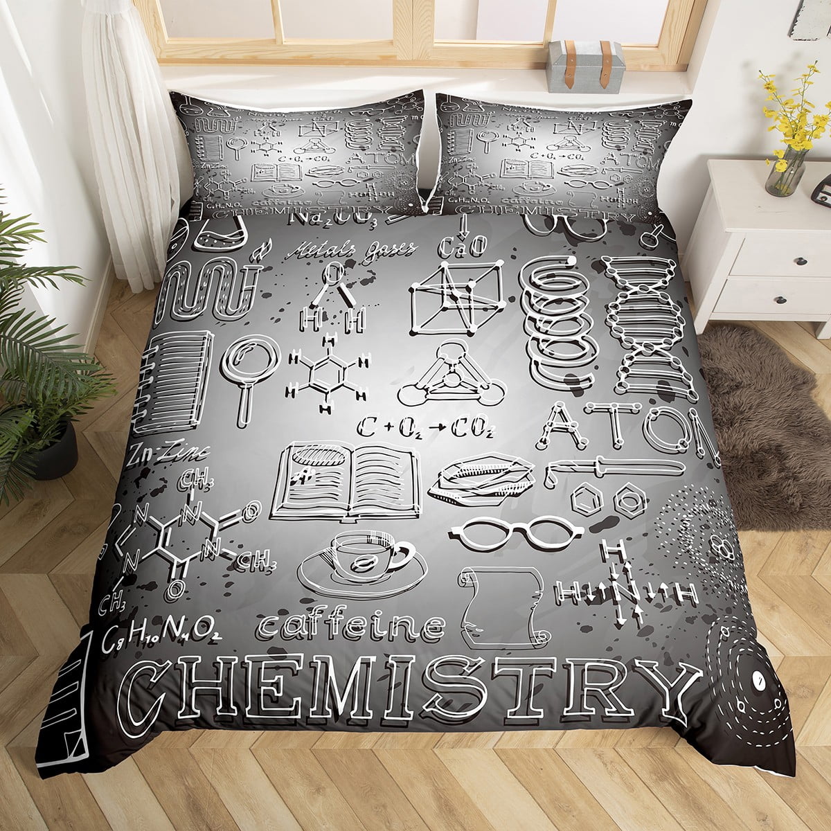 Math Equation Bedding Set Queen for Boys Girls Science Theme Duvet ...