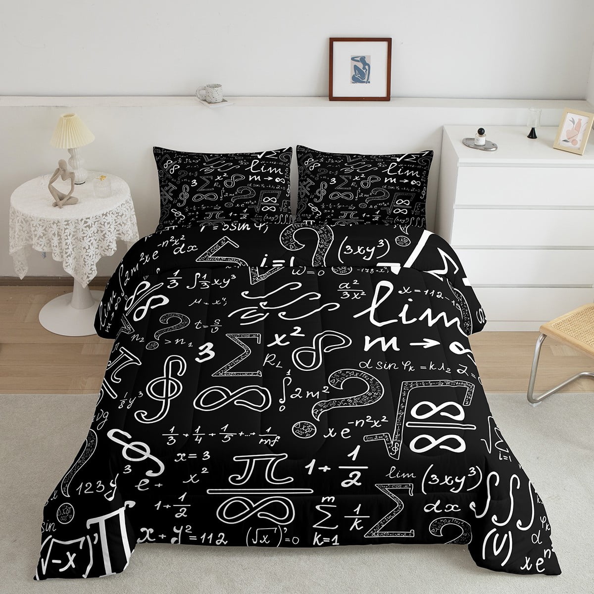 Math Equation Comforter Set for Boys Girls Math Theme Bedding Queen ...