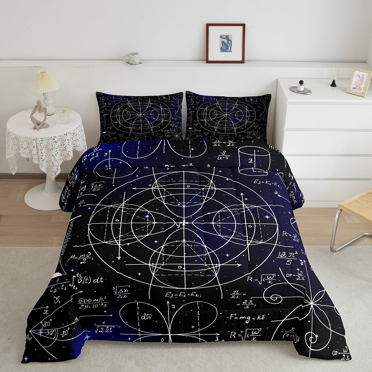Math Equation Comforter Set for Boys Girls Mathematics Formula Bedding ...