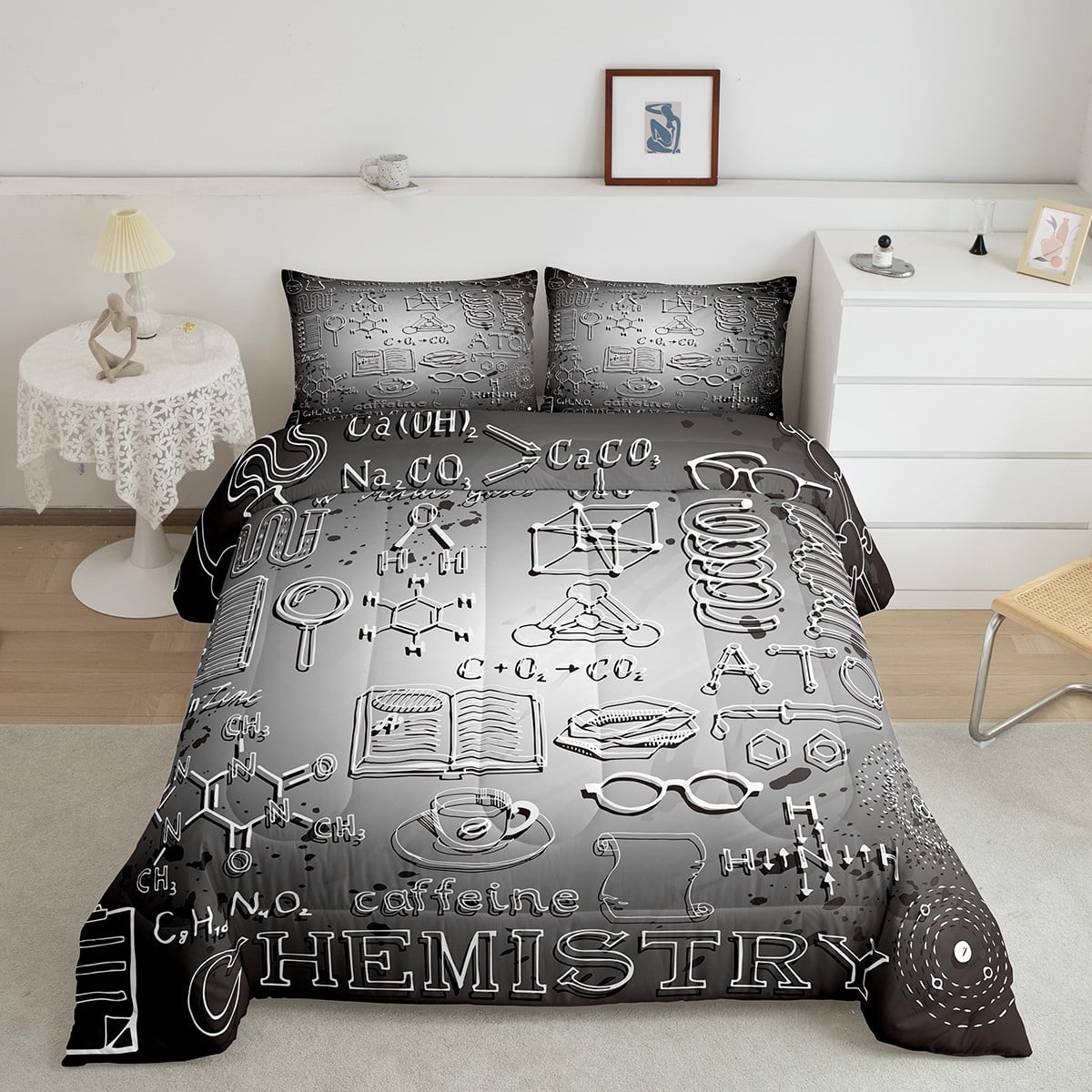 Math Equation Comforter Set King for Boys Girls Science Theme Bedding ...