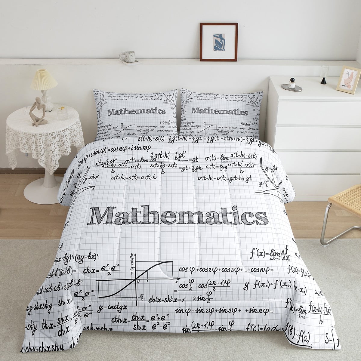 Math Equation Comforter Set Twin for Boys Girls Math Theme Bedding Math ...