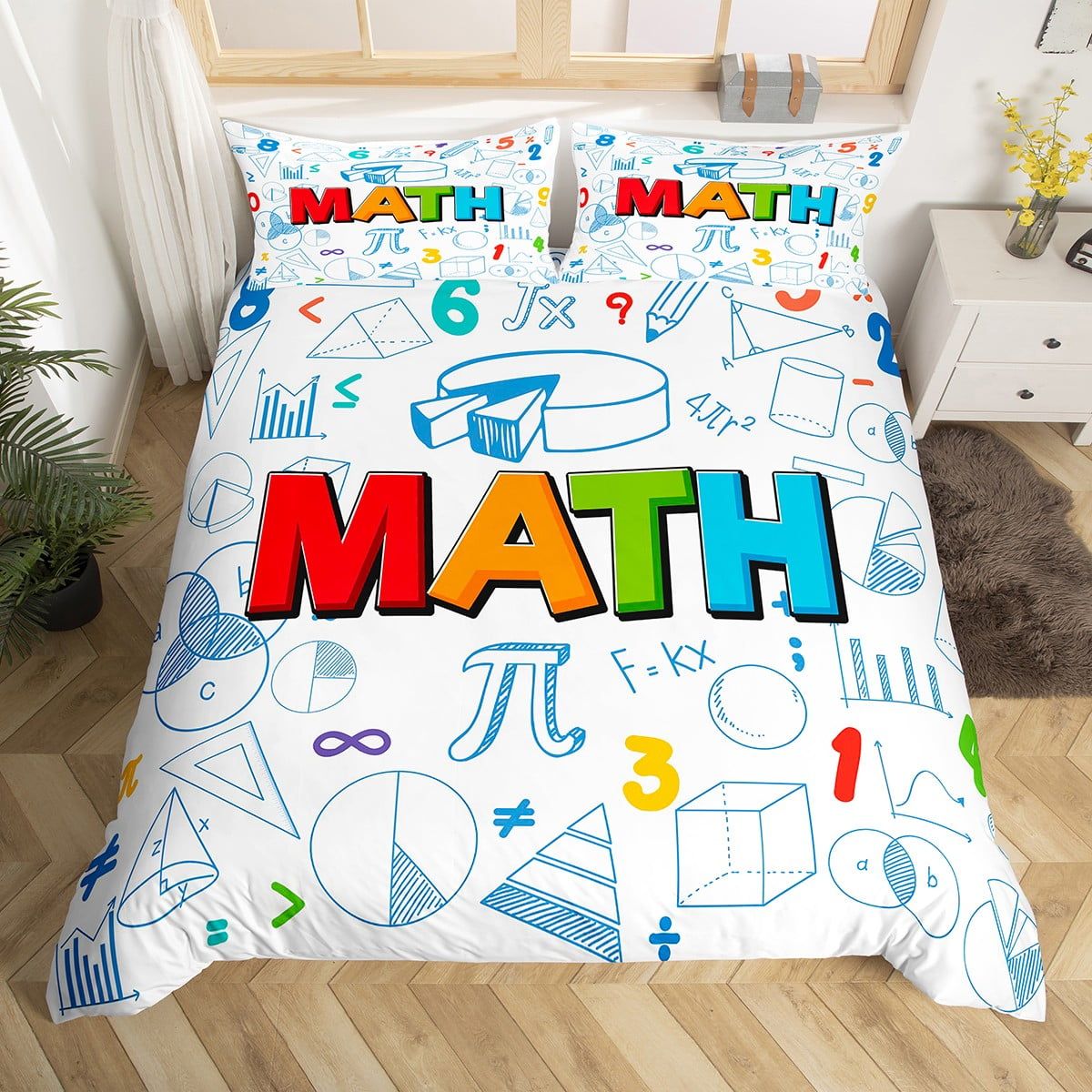 Math Equation Duvet Cover Twin Math Theme Bedding Set Mathematics ...