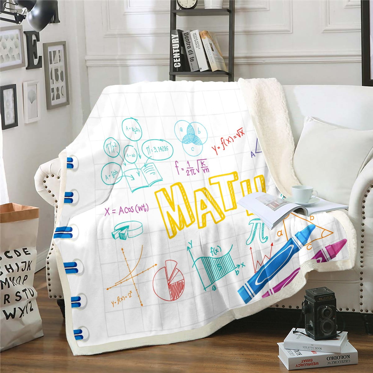 Math Equation Throw Blanket Math Theme Blanket for Boys Girls ...