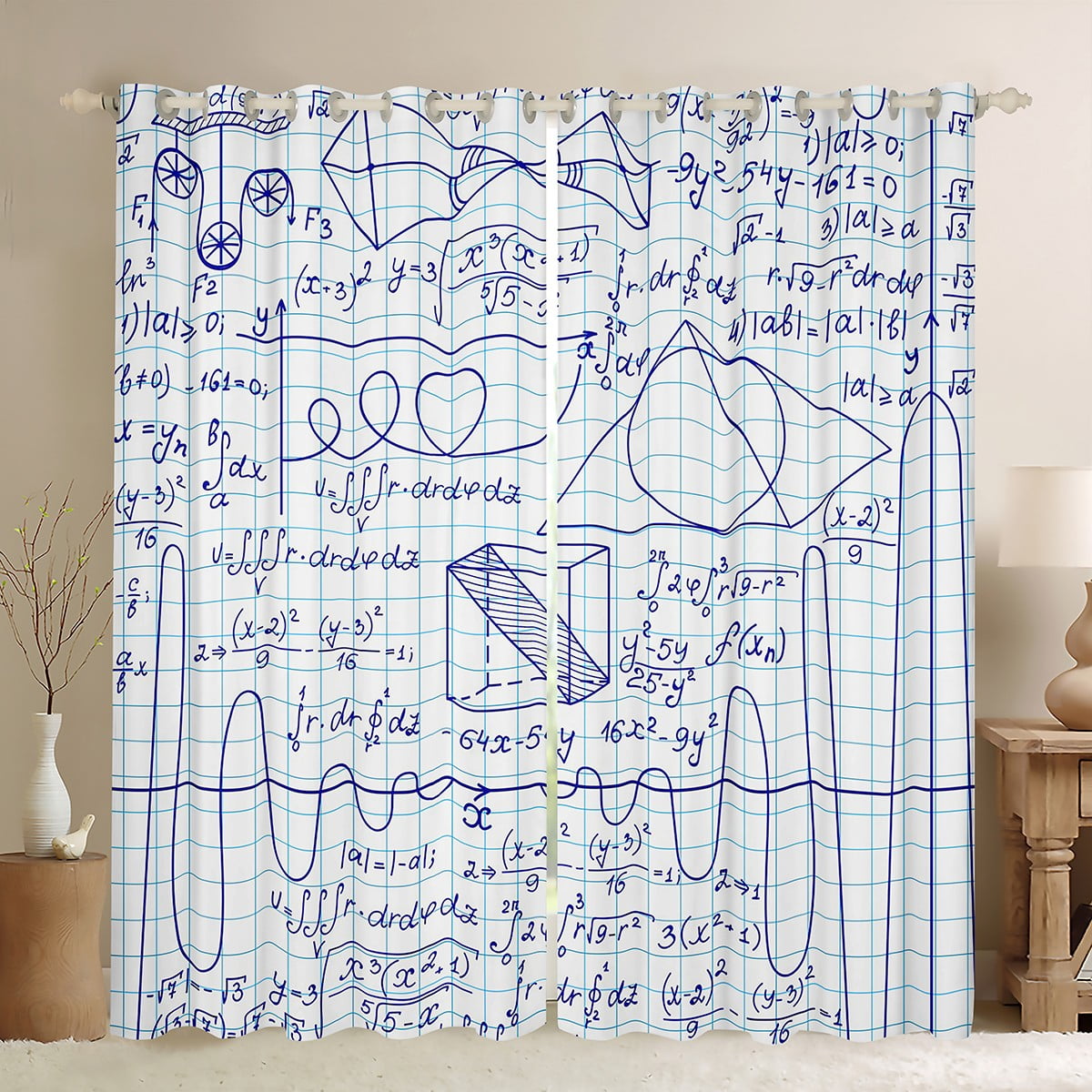 Math Equation Window Curtains Mathematics Formula Curtains for Boys ...