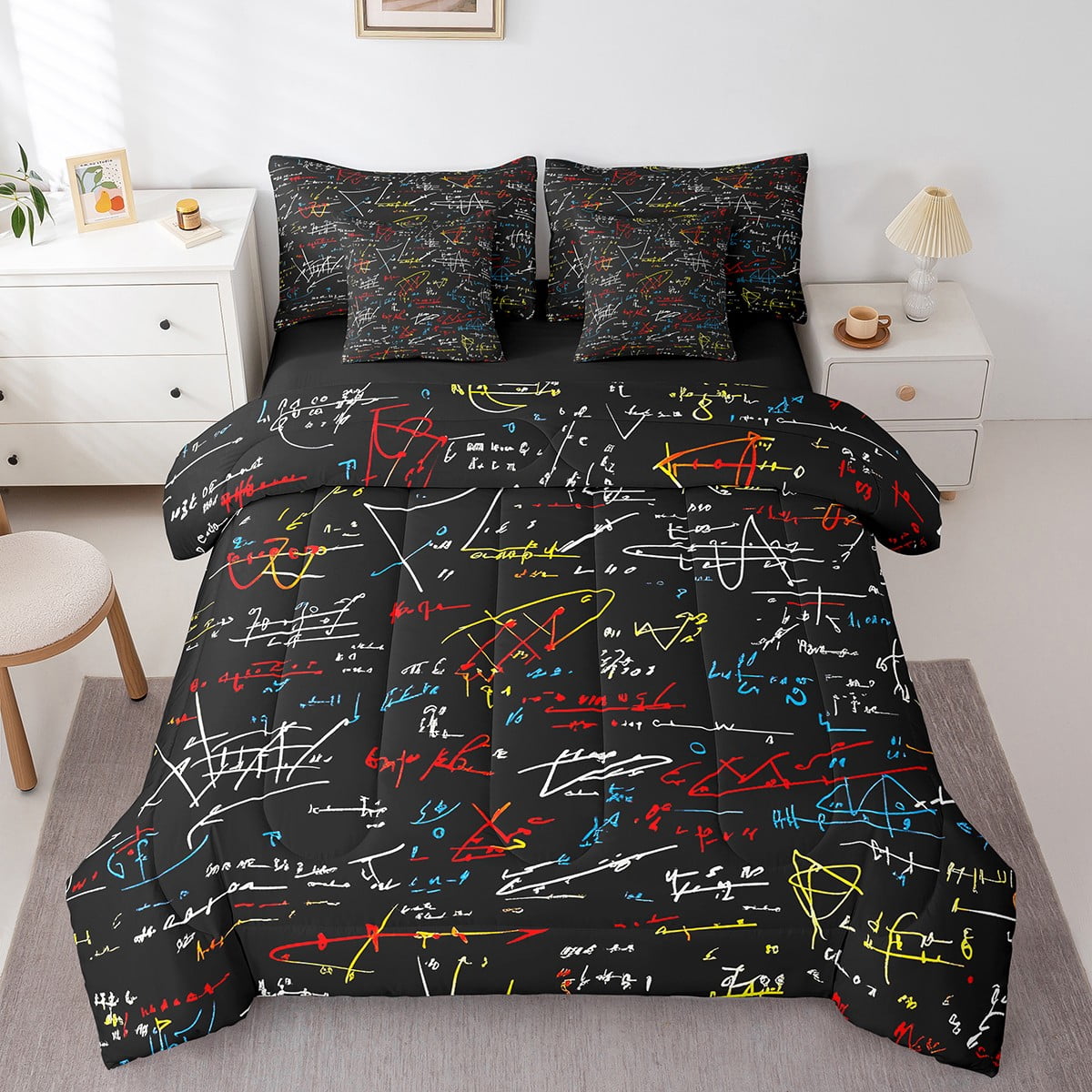 Math Equations 7 Piece Comforter Set Twin Mathematical Formula Bed In A ...