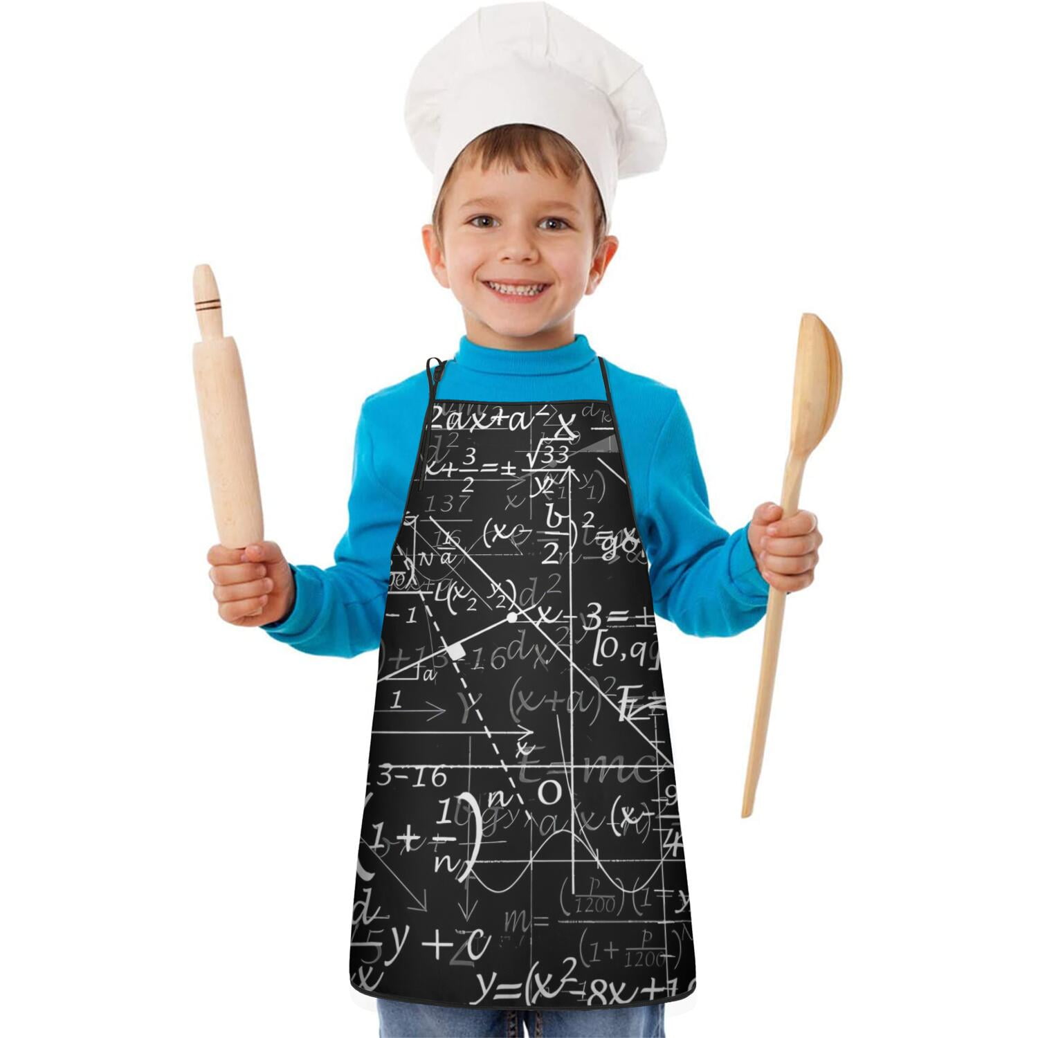 Math Equations Algebra Black Pattern Kids Aprons for Girls and Boys ...