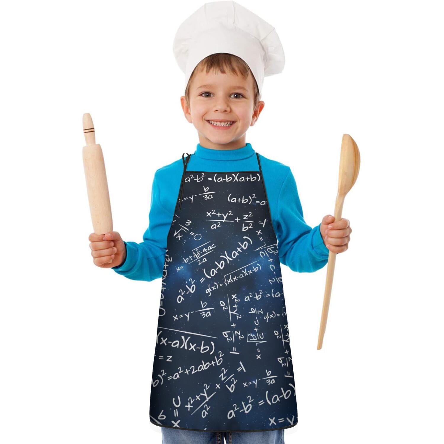 Math Equations Algebra Formulas Blue Pattern Kids Aprons for Girls and ...