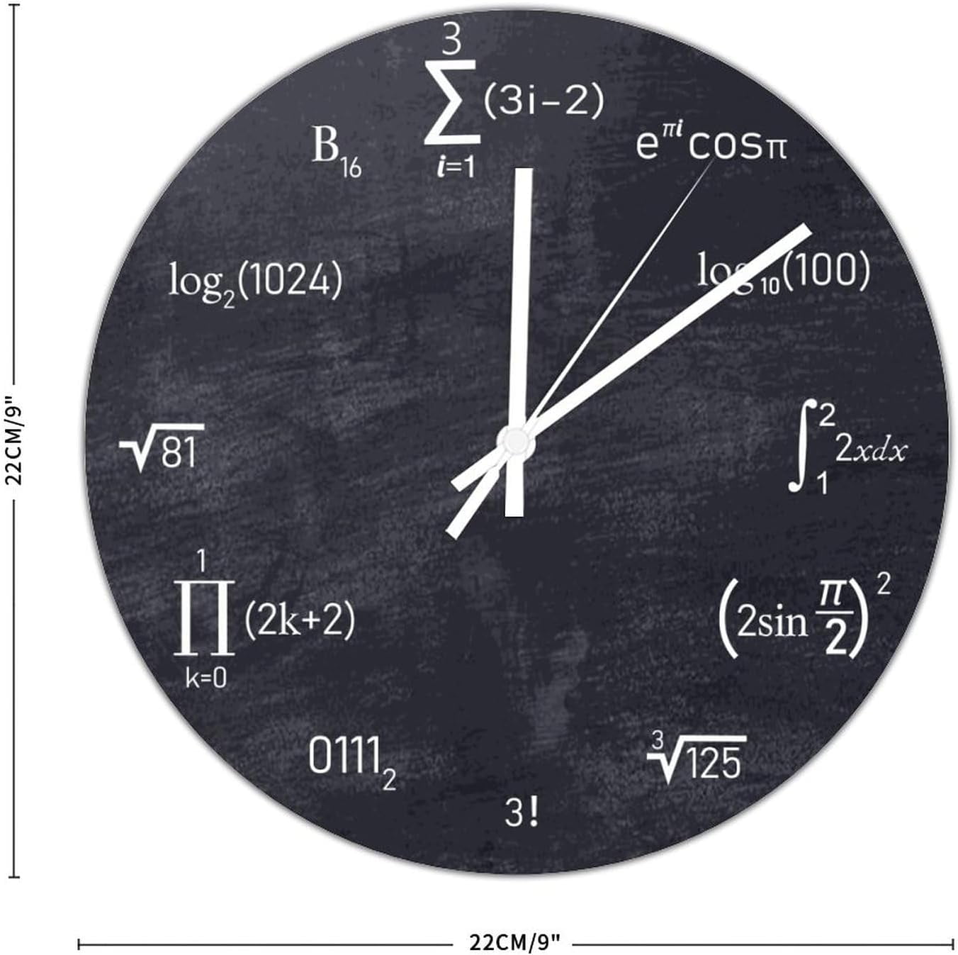 Math Equations And Notations Pvc Wall Clock Mathematics Chalkboard ...