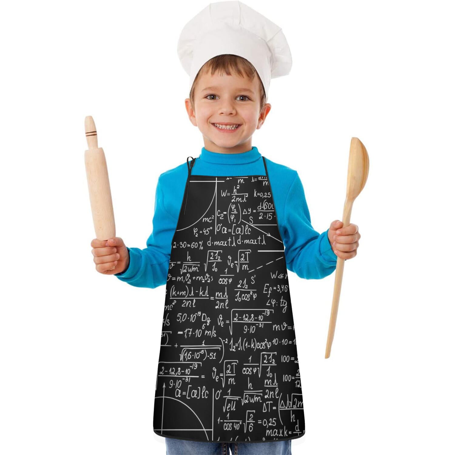 Math Equations Binary Code Blue Pattern Kids Aprons for Girls and Boys ...