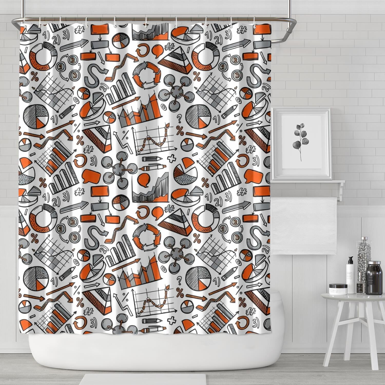 Math Equations Calculus Symbols Blackboard Pattern Shower Curtain 72 ...