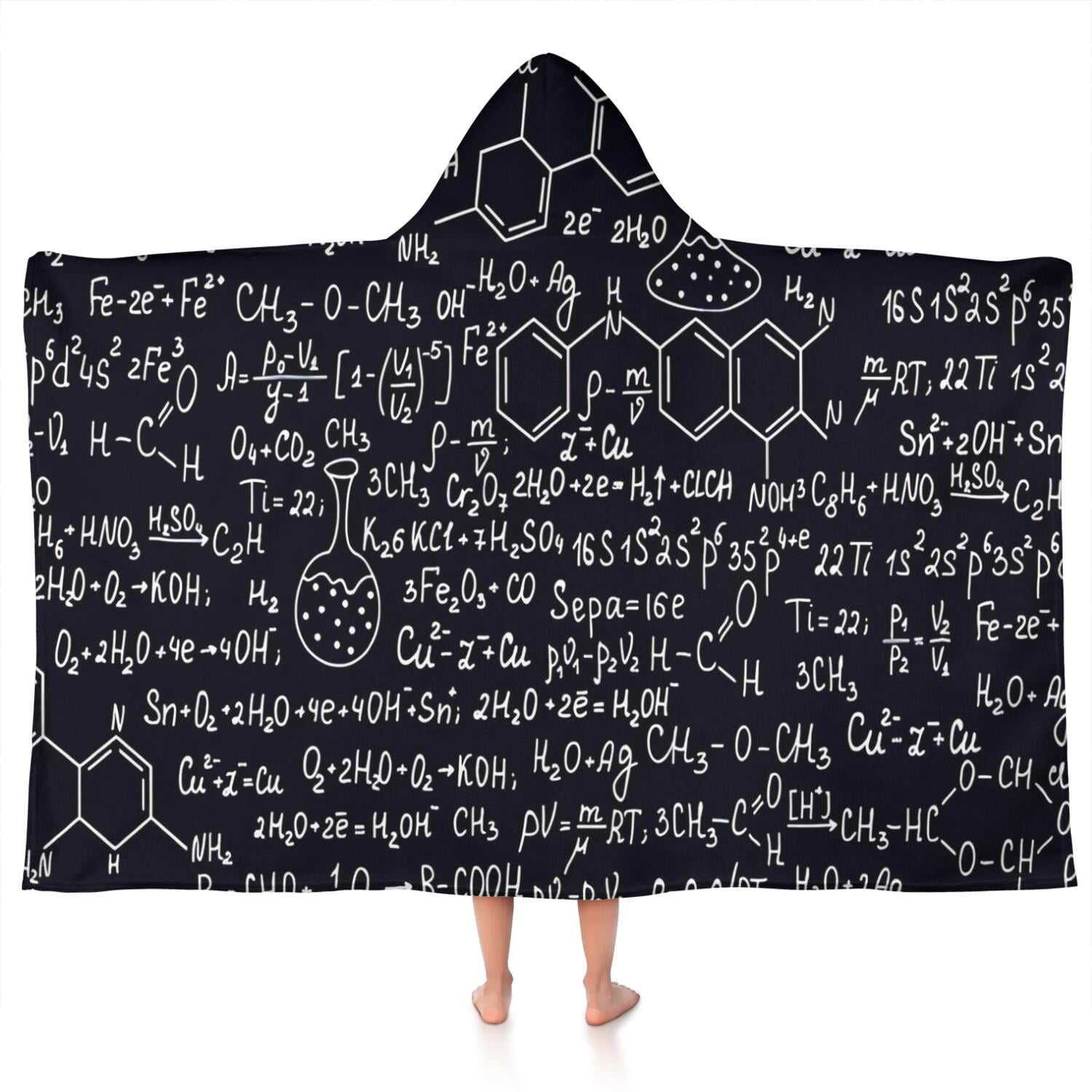 Math Equations Chemistry Black Pattern Hooded Bath Towel，50"x30" for ...