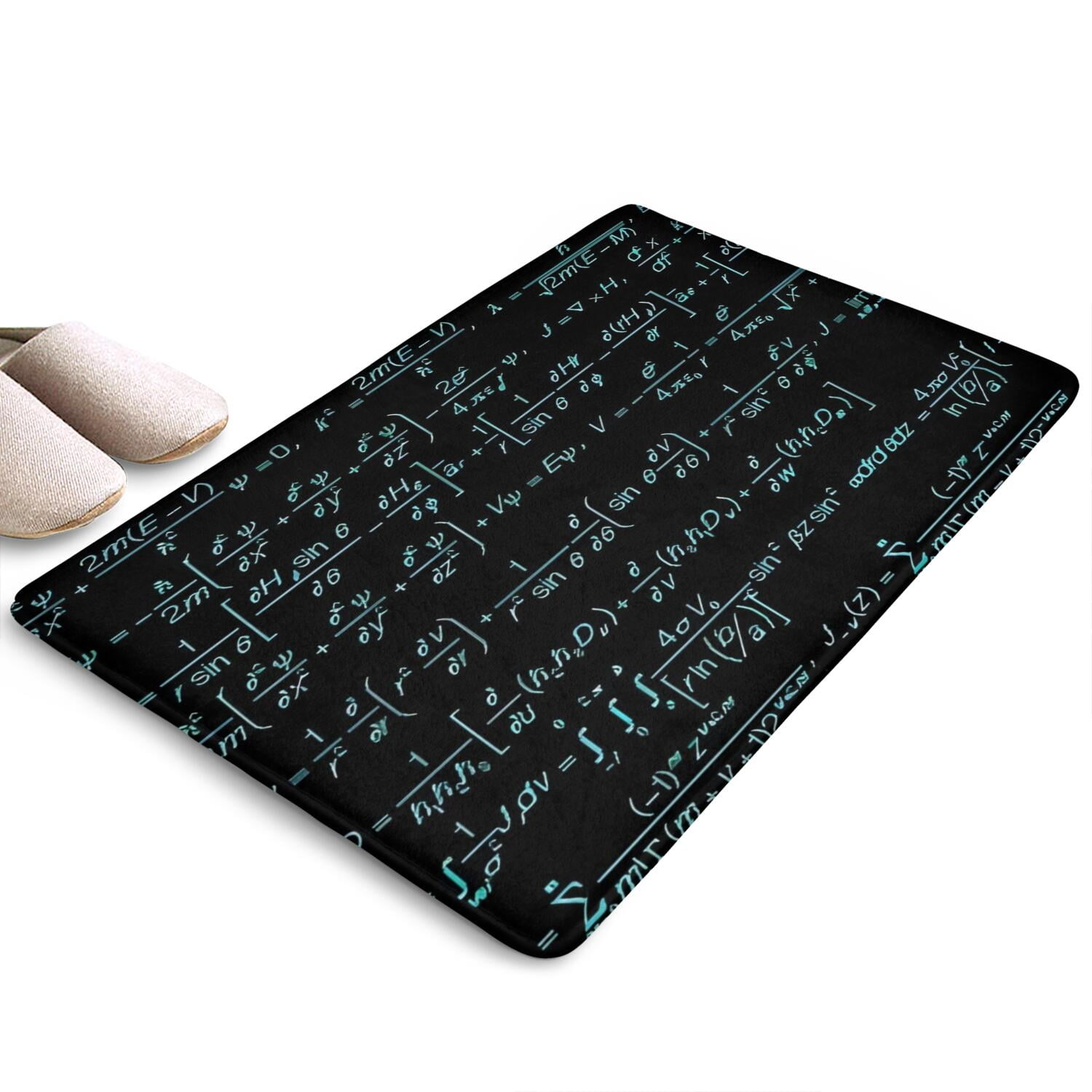 Math Equations Chemistry Symbols Black Flannel Non Slip Door Rugs ...