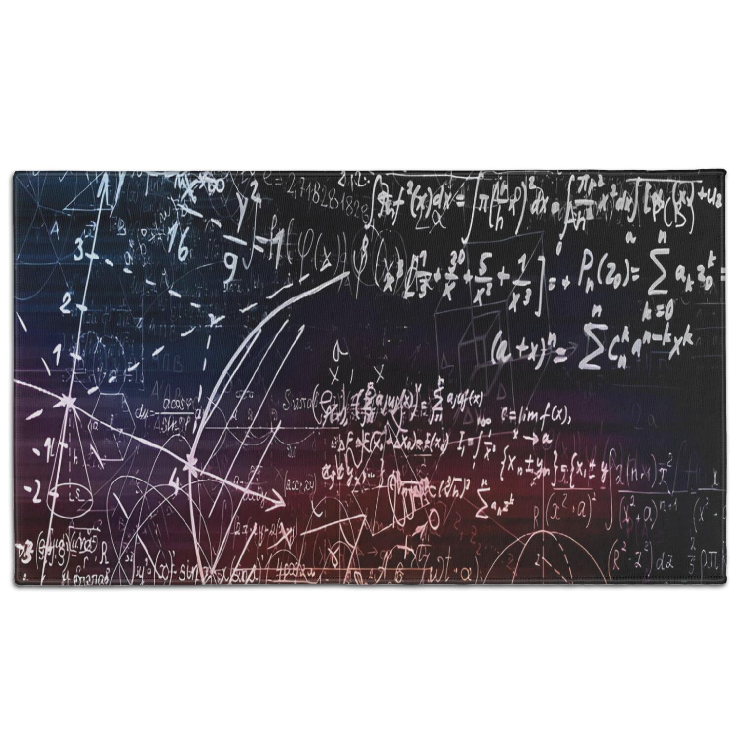 Math Equations Colorful Formulas Black Pattern Door Rugs,Washable Non ...