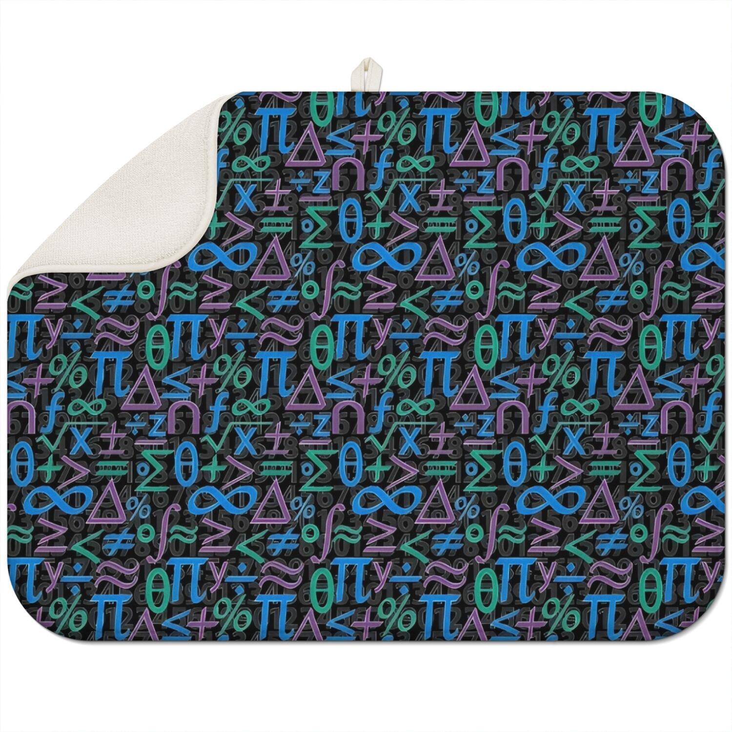 Math Equations Colorful Symbols Pattern Dish Drying Mat for Kitchen 1 ...