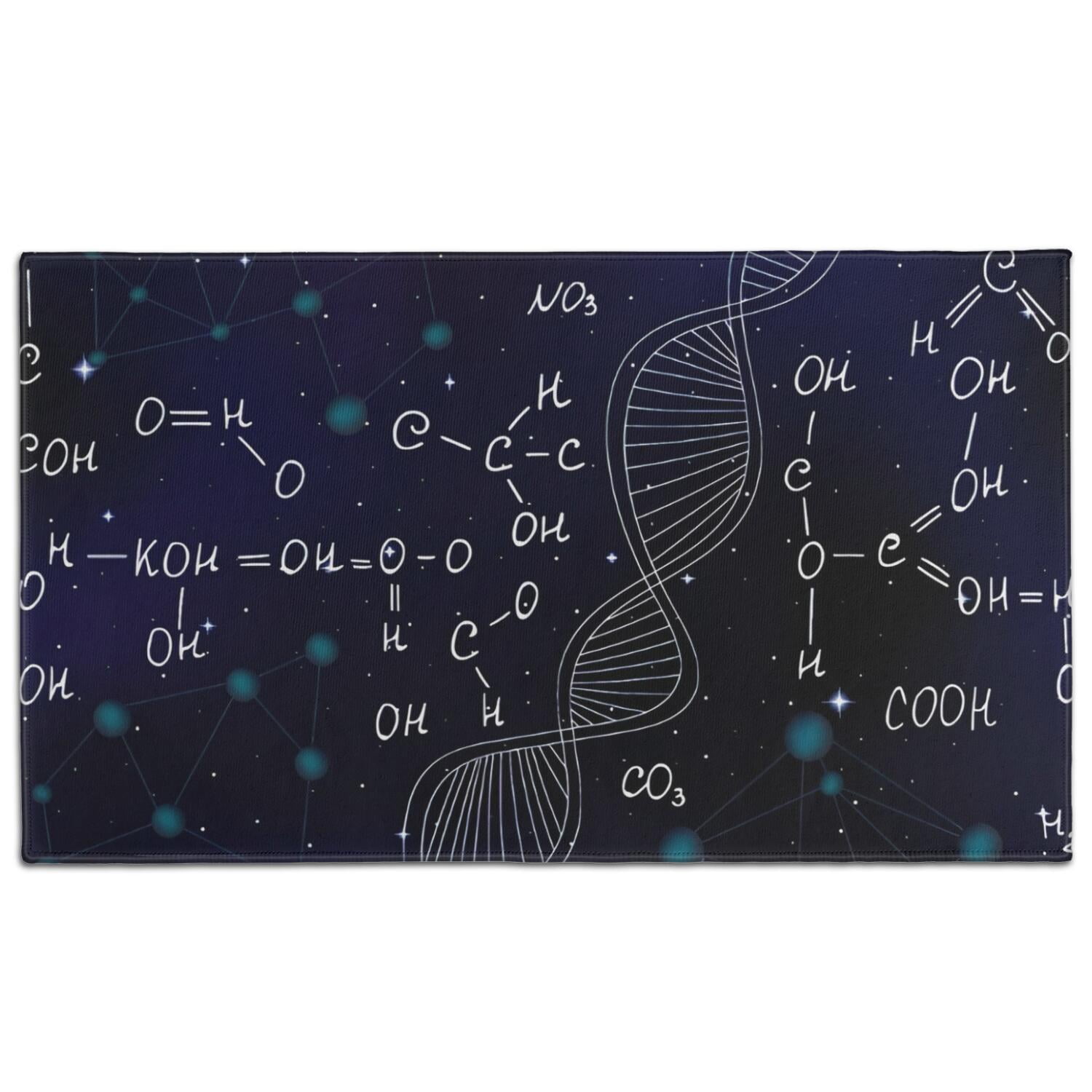 Math Equations Cosmic Formulas Blue Pattern Door Rugs,Washable Non Slip ...