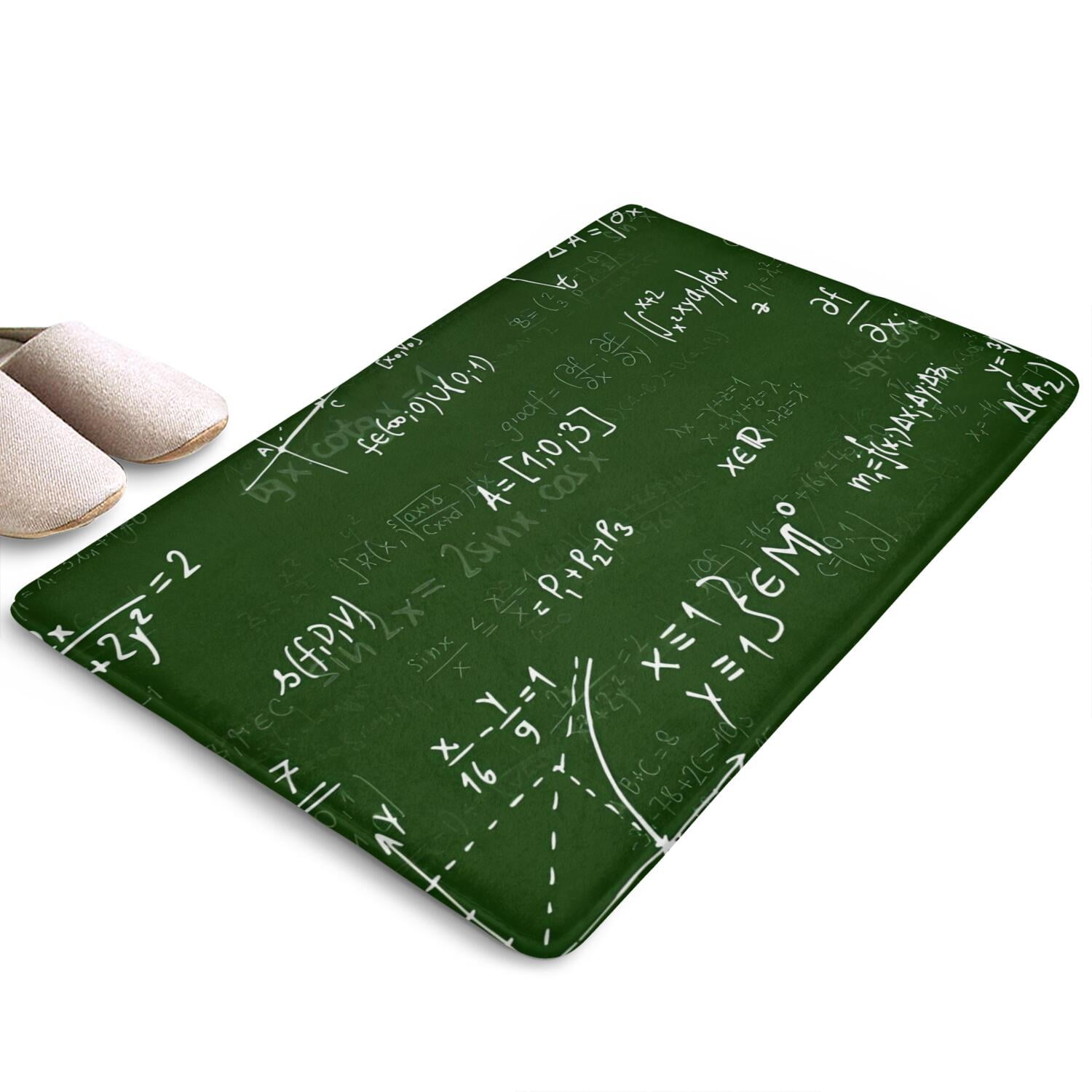Math Equations Math Symbols Green Flannel Non Slip Door Rugs,Washable ...