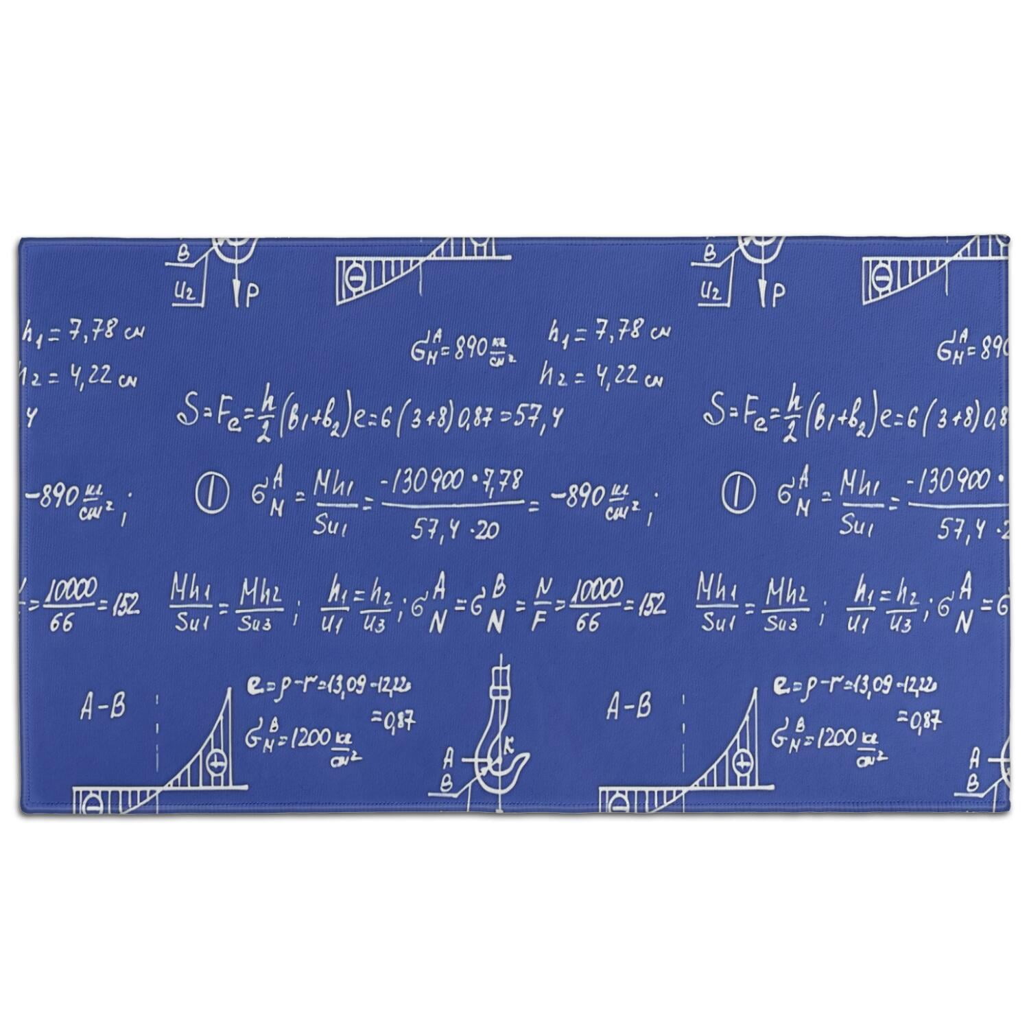 Math Equations Physics Diagrams Blue Pattern Door Rugs,Washable Non ...