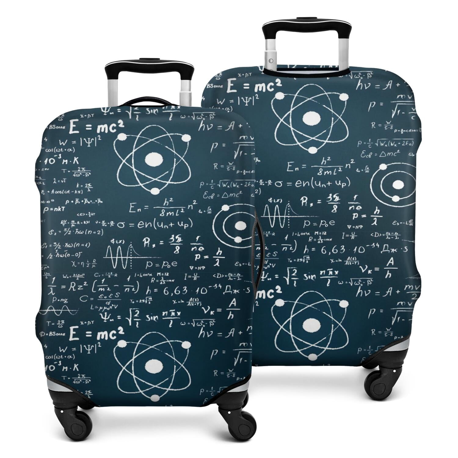 Math Equations Physics Icons Blue Pattern Luggage Cover Fashion ...