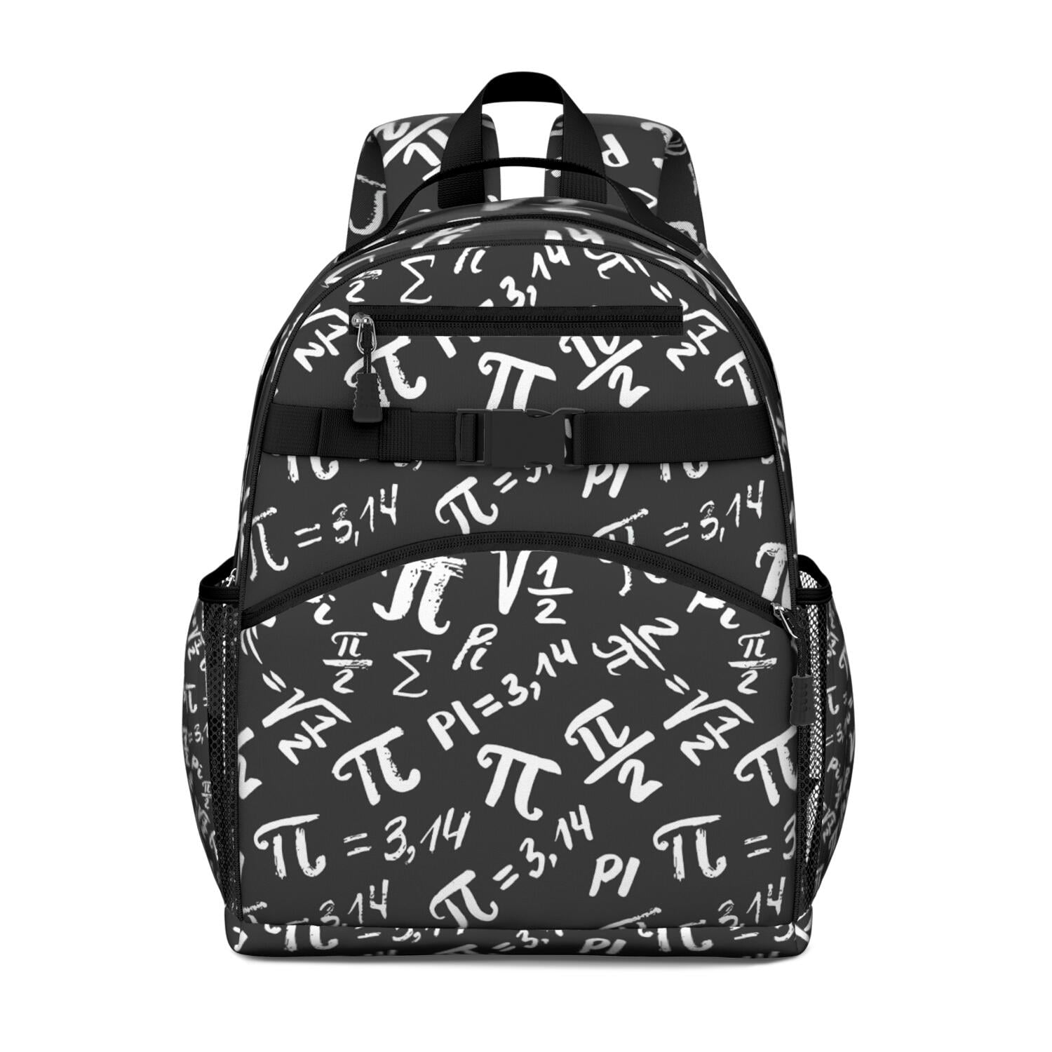 Math Equations Pi Symbols Black Pattern Backpack for School,Cute School ...