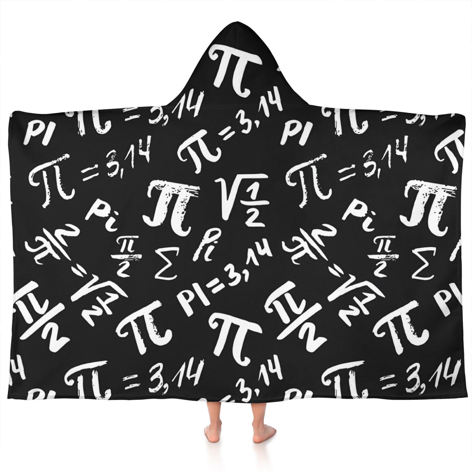 Math Equations Pi Symbols Black Pattern Hooded Bath Towel，60"x35" for ...