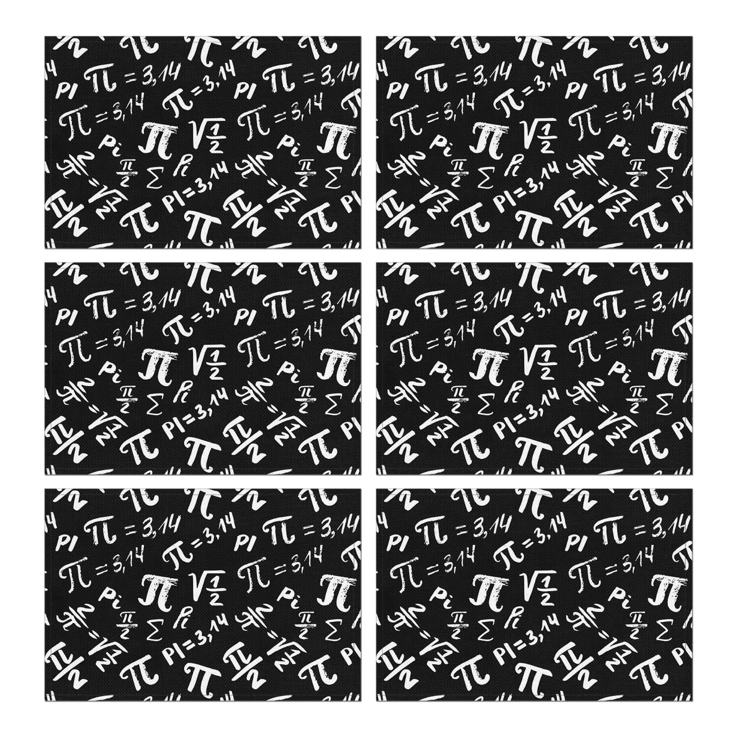 Math Equations Pi Symbols Black Pattern Summer Placemats Table ...