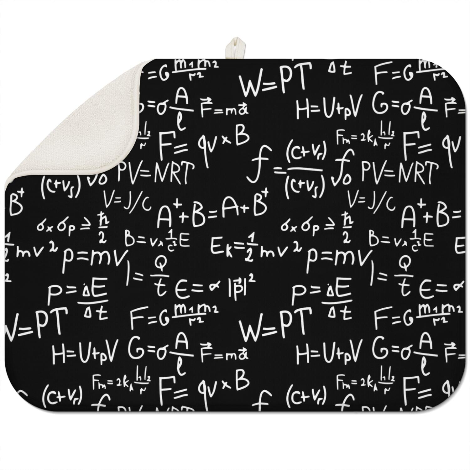 Math Equations Quantum Symbols Purple Pattern Dish Drying Mat for ...