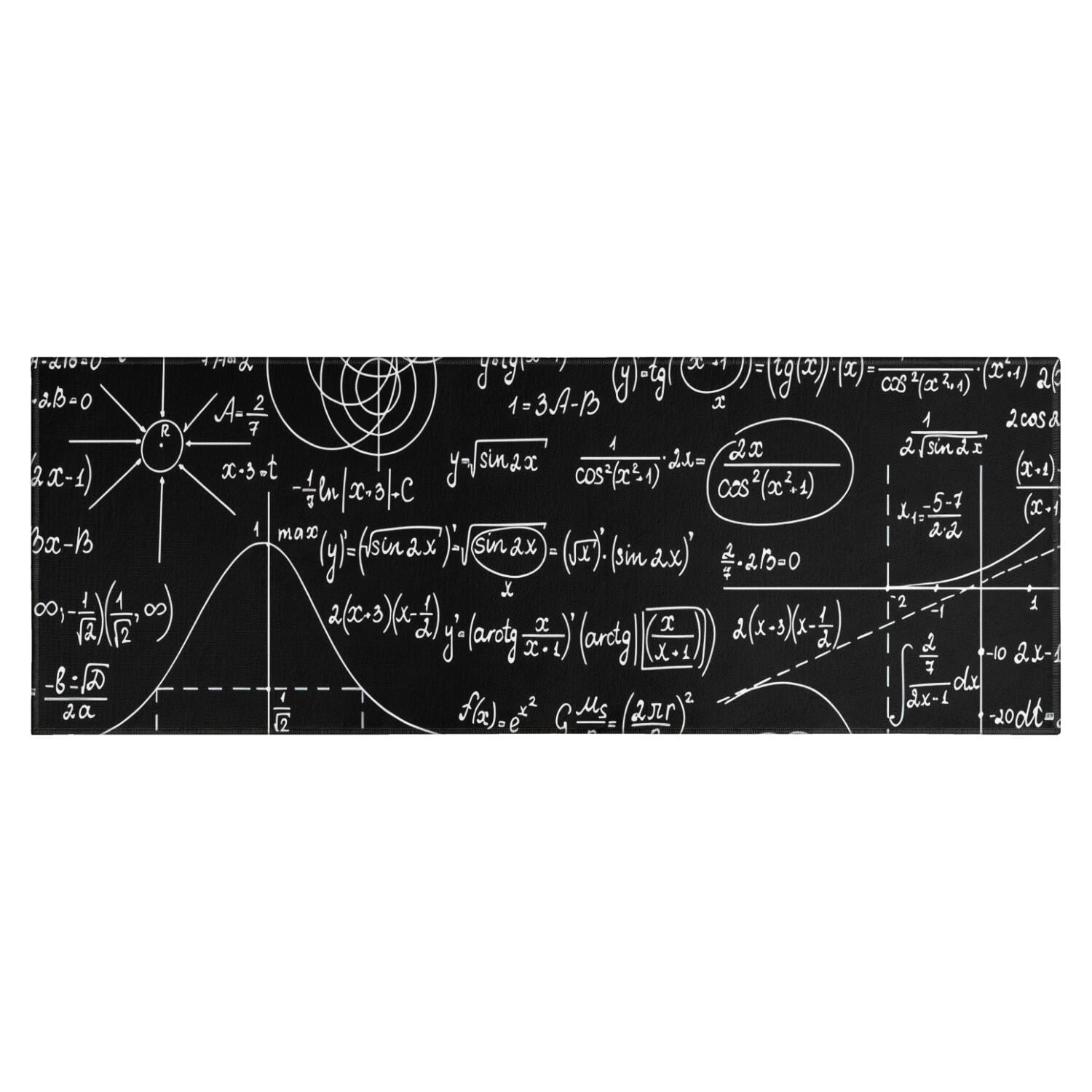 Math Equations White Symbols Black Pattern Kitchen Rug Mat,Kitchen ...