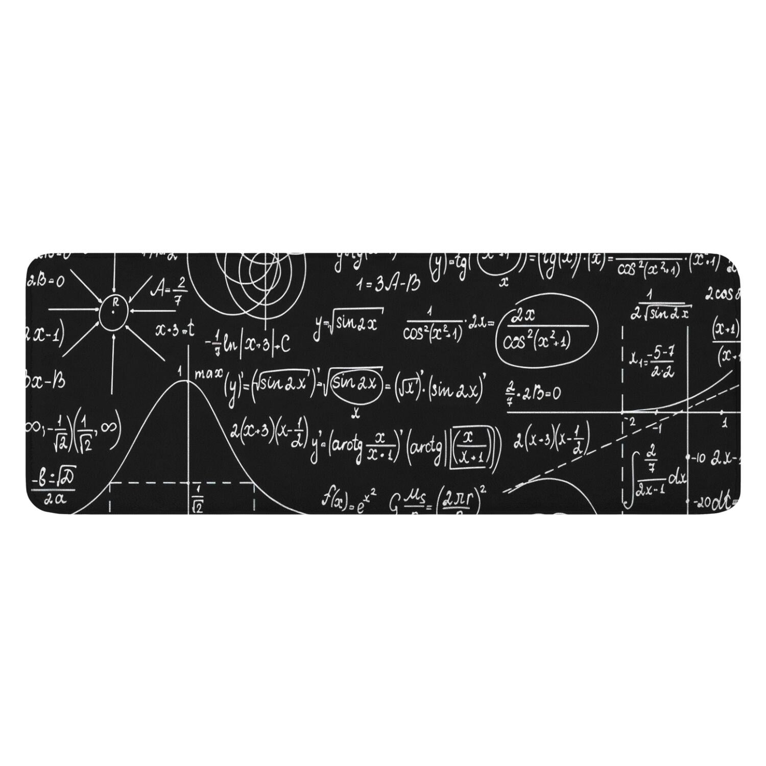 Math Equations White Symbols Black Pattern Kitchen Rug Mat,Kitchen ...