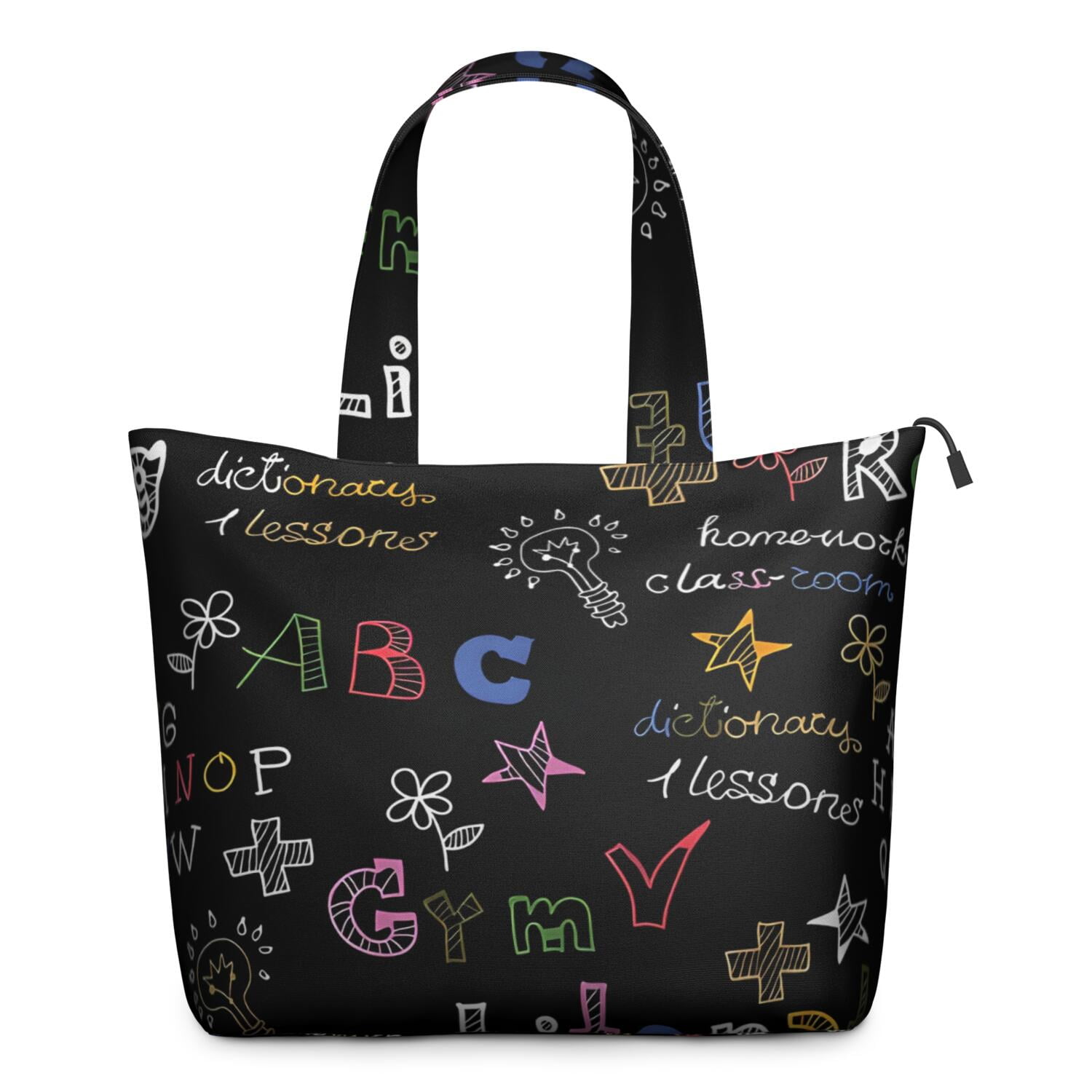 Math Equations White Symbols Black Pattern Travel Tote Bags for Women ...