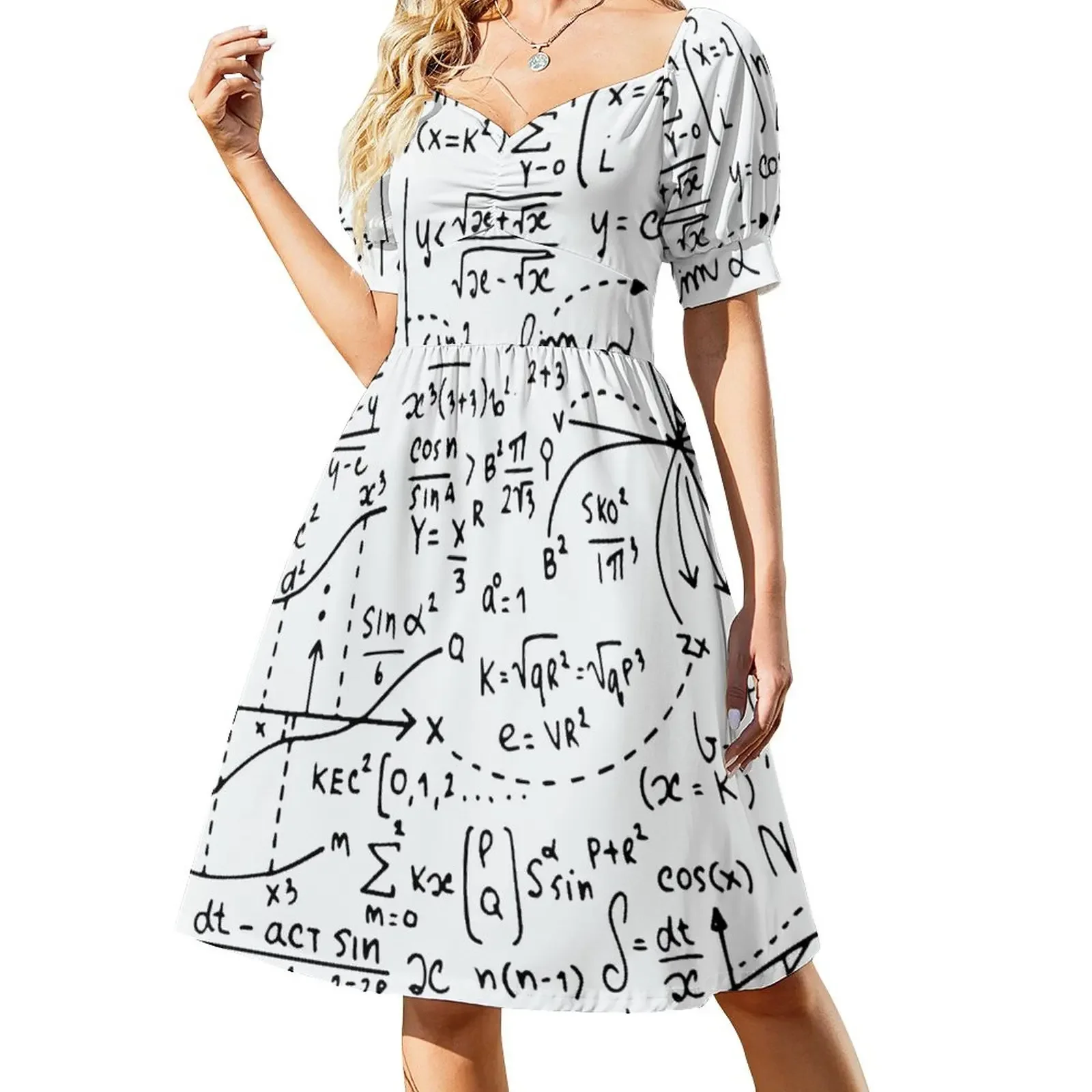 Math Equations and Mathematical Patterns ShortSleeved Dress evening ...
