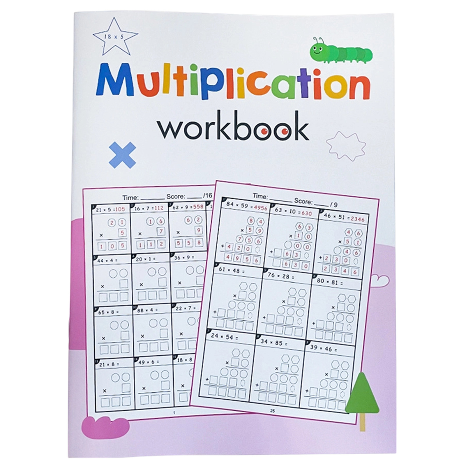 Math Exercises Book Multiplication Division Problems Reusable For ...