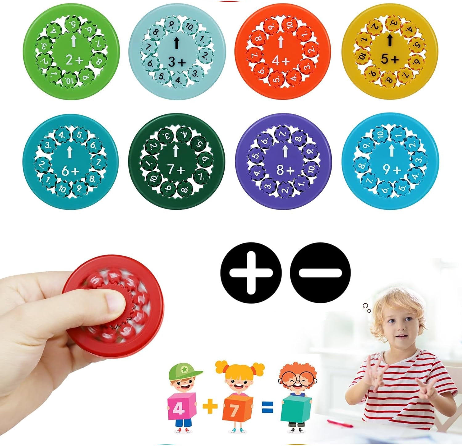 Math Facts Fidget Spinners for Adult Kids, Stress Relief and Focus Aid ...