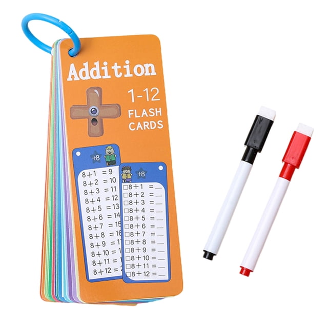 Math Facts Flash Cards Reusable Math Learning Flashcards for Write and ...