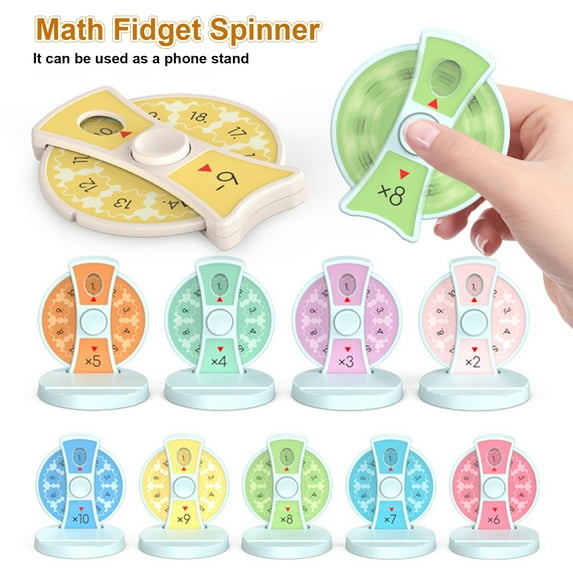 Math Fidget Spinner Phone Holder - Addition Subtraction Multiplication ...
