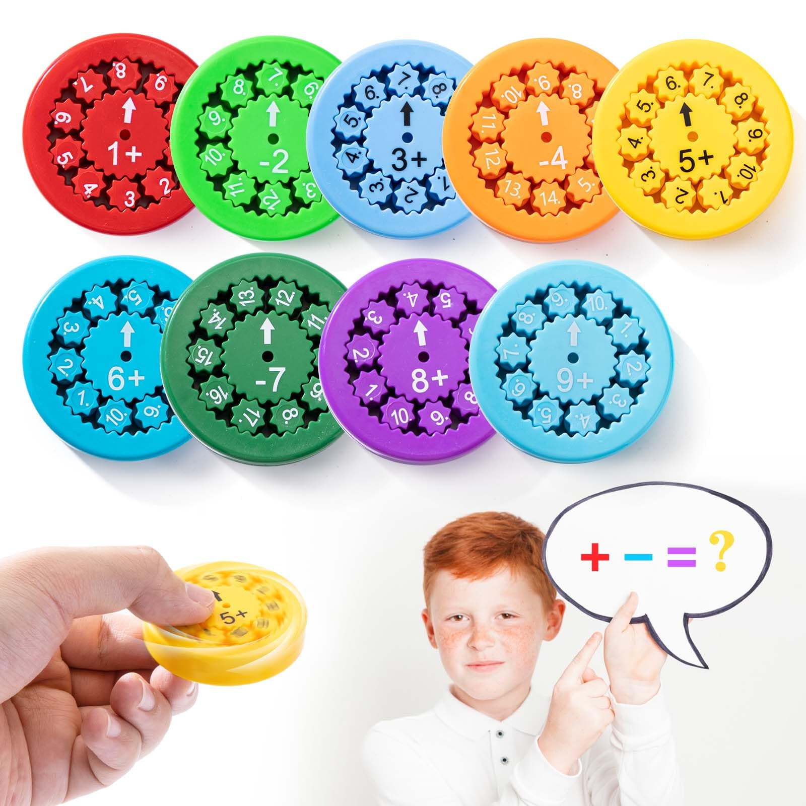 Math Fidget Spinners, 9pcs STF9 Math Fidget Toy Addition & Subtraction ...