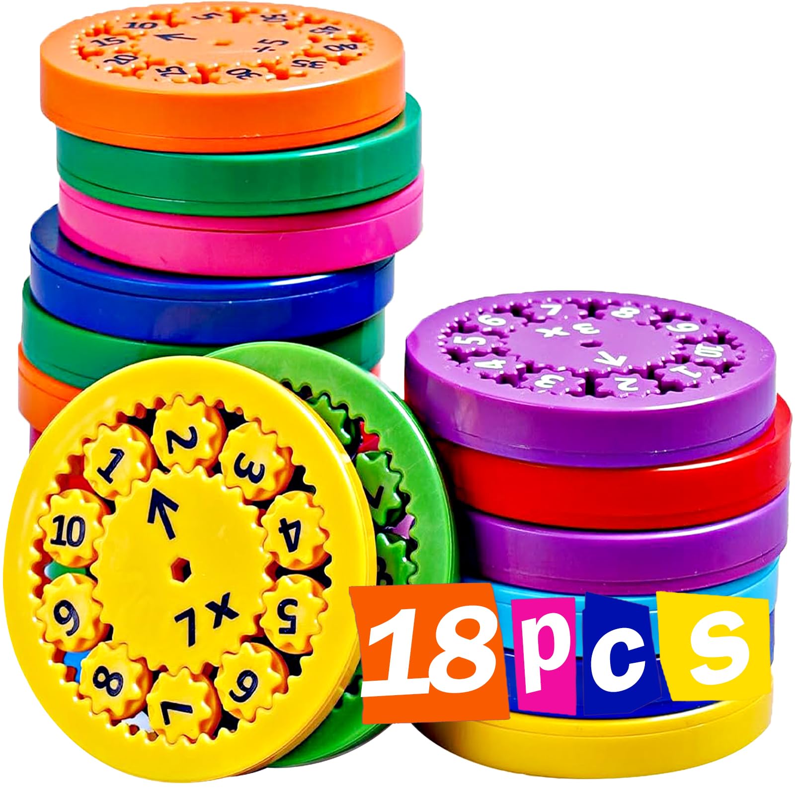 Math Fidget Spinners for Kids 18Pcs Math Facts Sensory Fidget ...