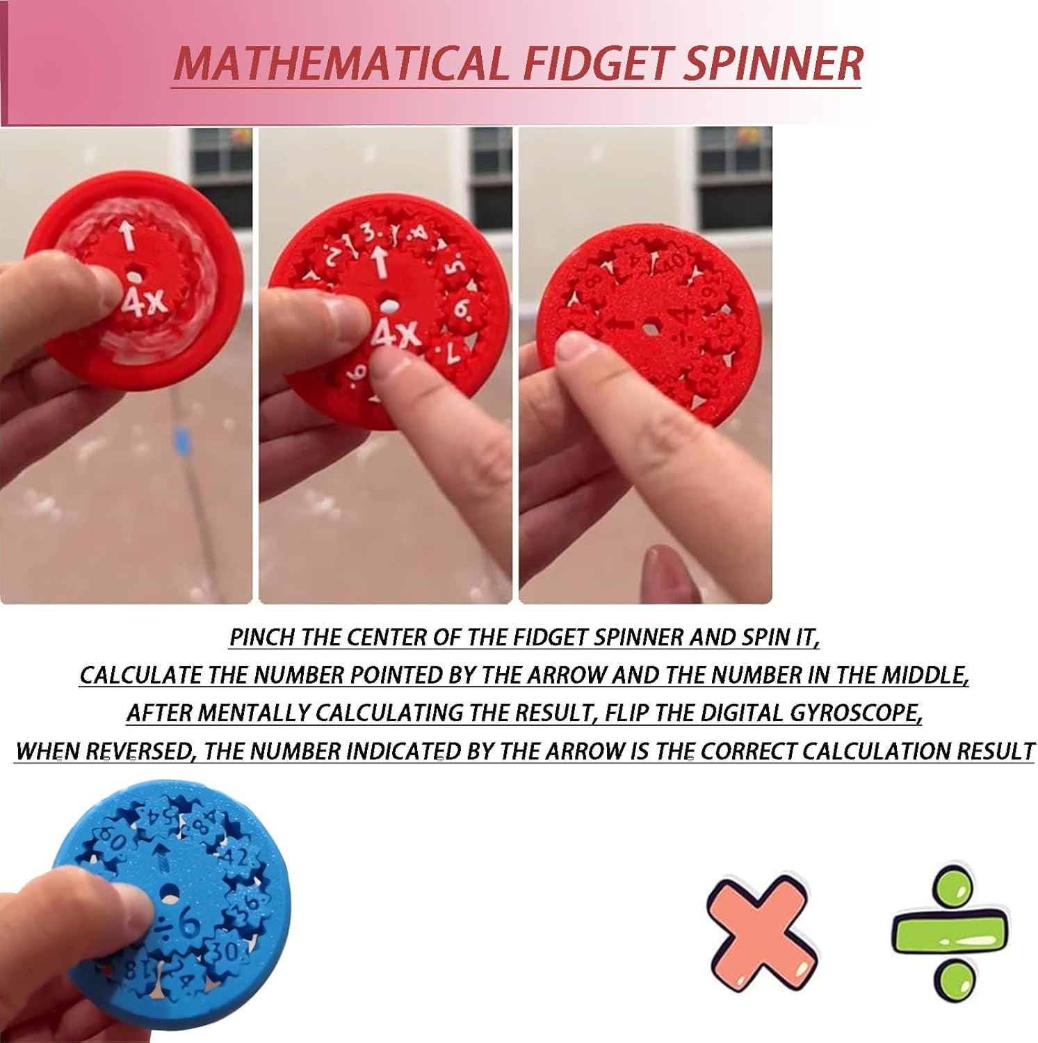 Math Fidget Spinners, Mathematical Fingertip Rotator For Teaching ...