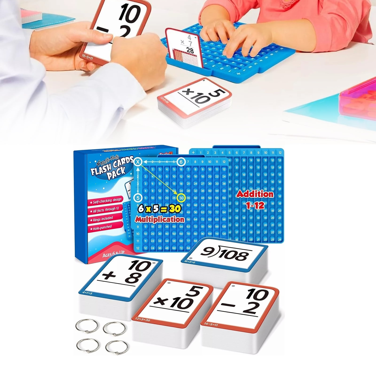 Math Flash Card Math Multiplication Card Toy Addition Card Toy Set Baby ...
