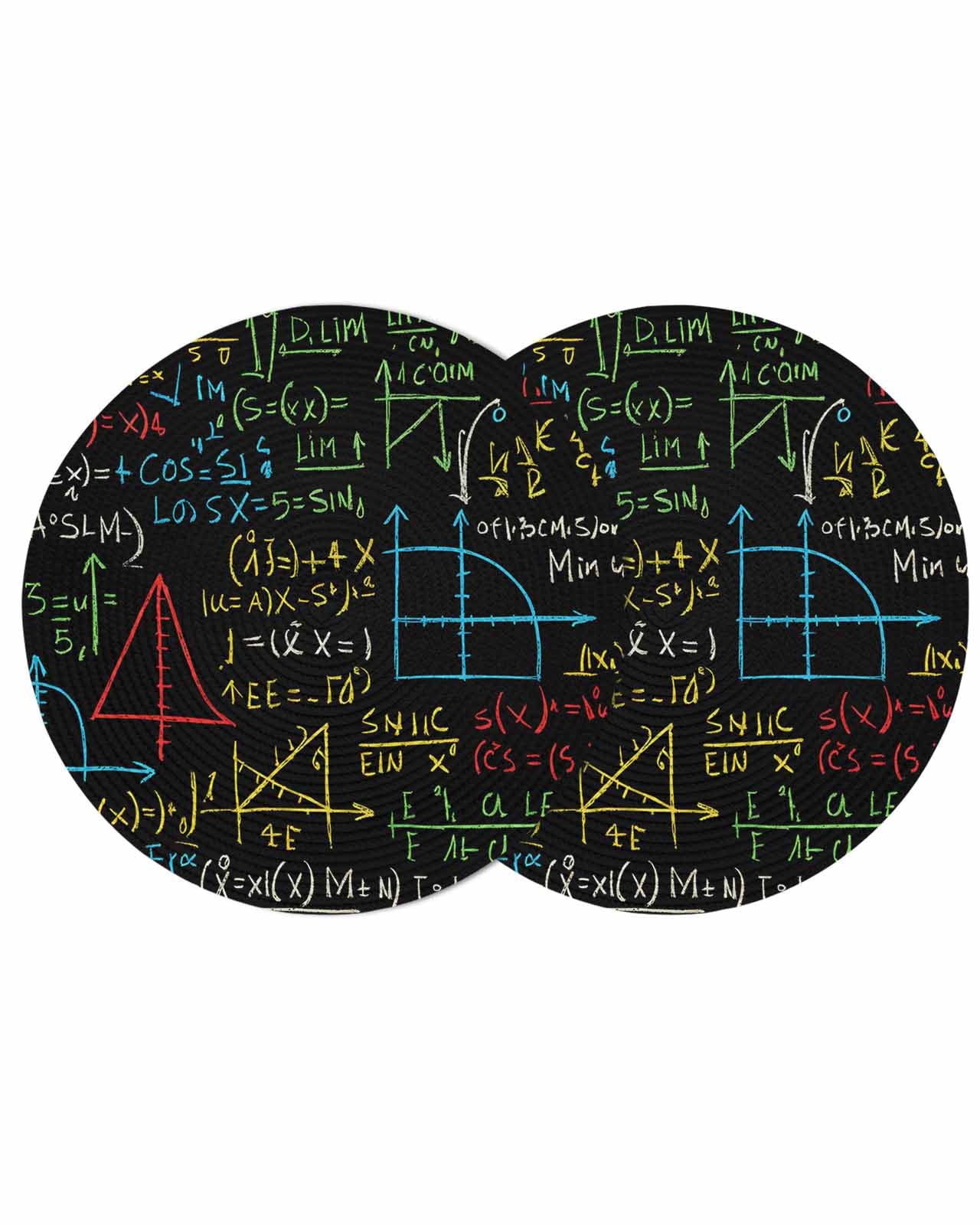 Math Formula Geometric Round Placemats Set of 2 for Dinning Tables,Heat ...