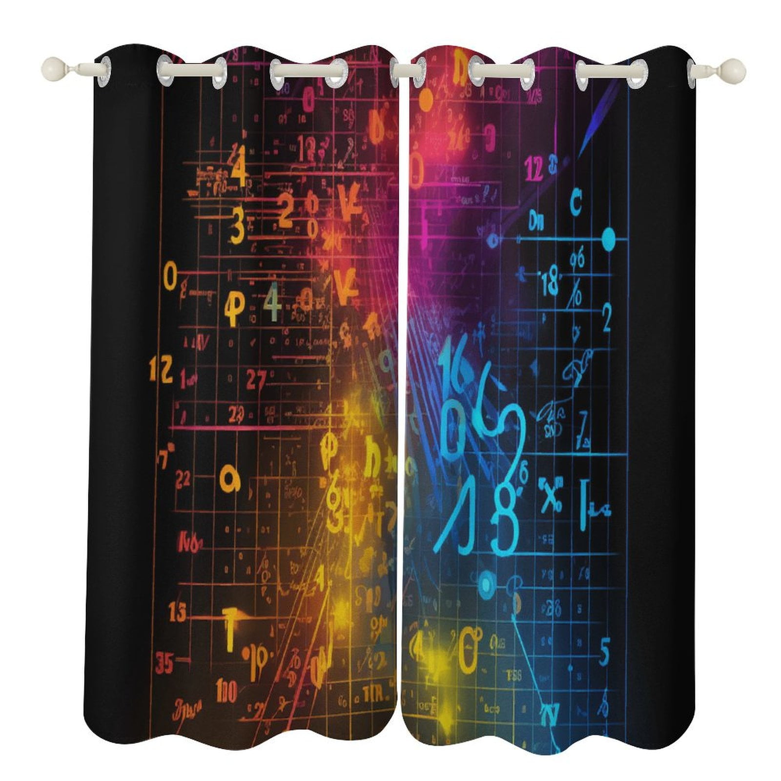 Math Formula Modern Window for Living Room Curtains for Child Bedroom ...