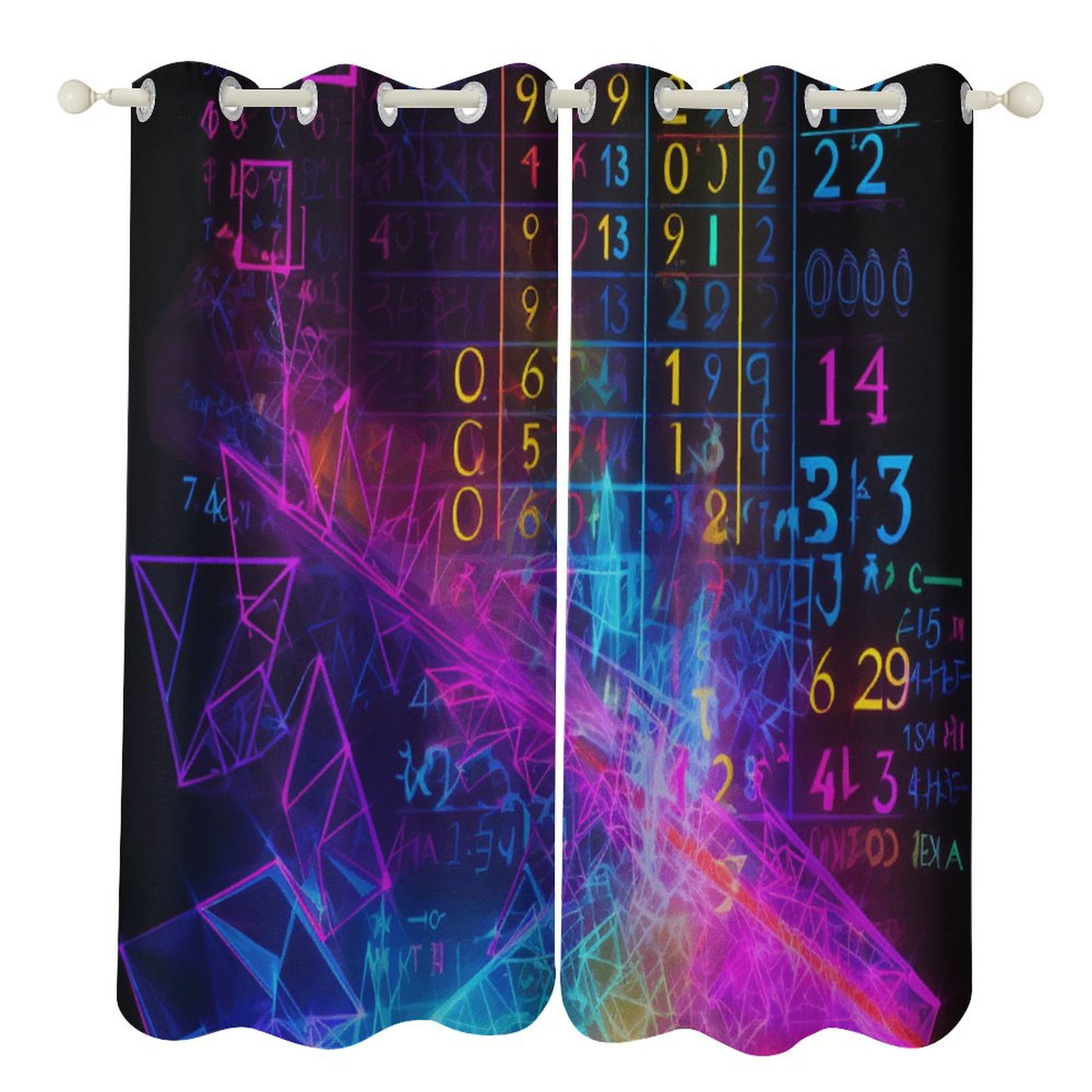 Math Formula Modern Window for Living Room Curtains for Child Bedroom ...