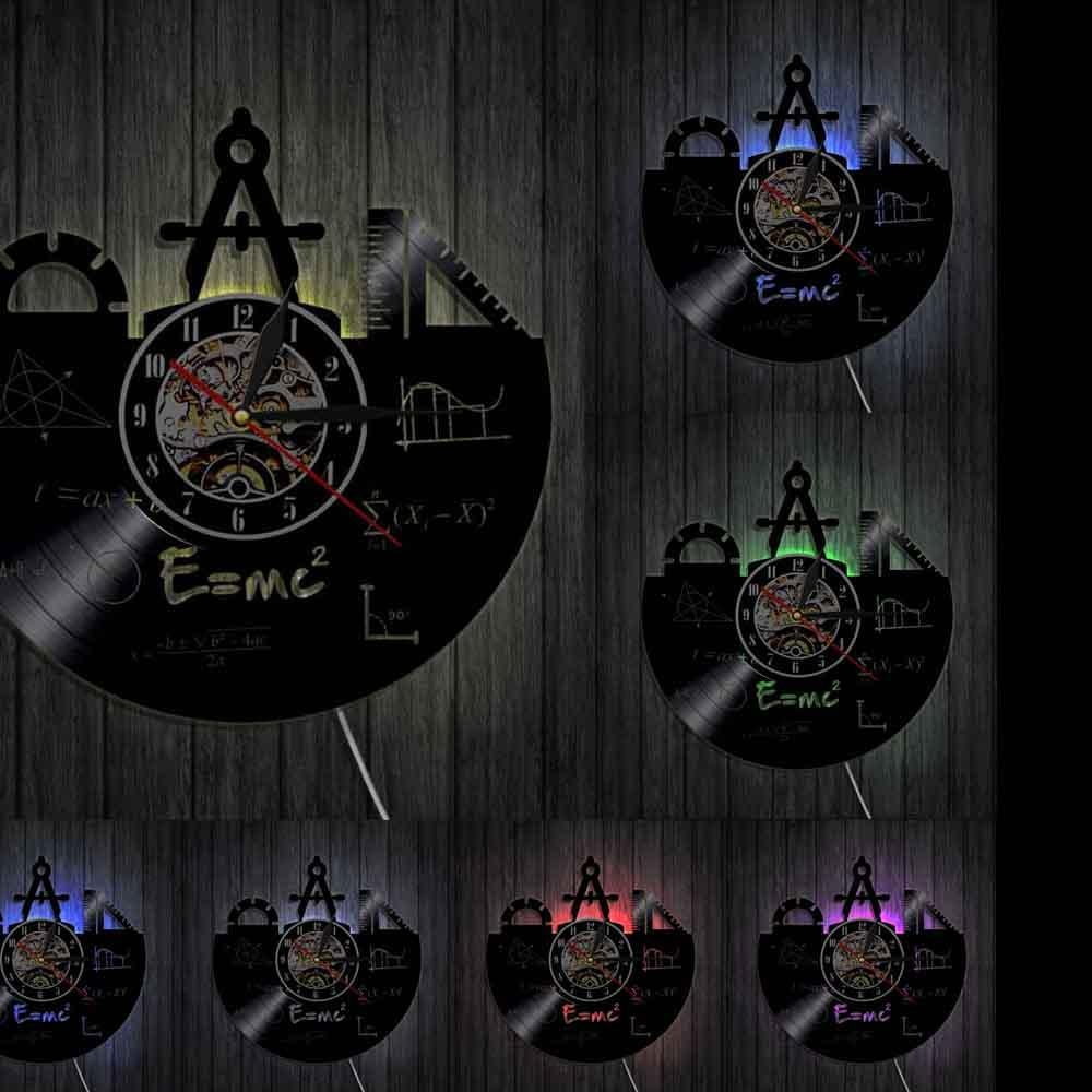 Math Formula Wall Art Wall Clock Vinyl Record Clock Pythagorean Theorem Class Room Quadratic ...